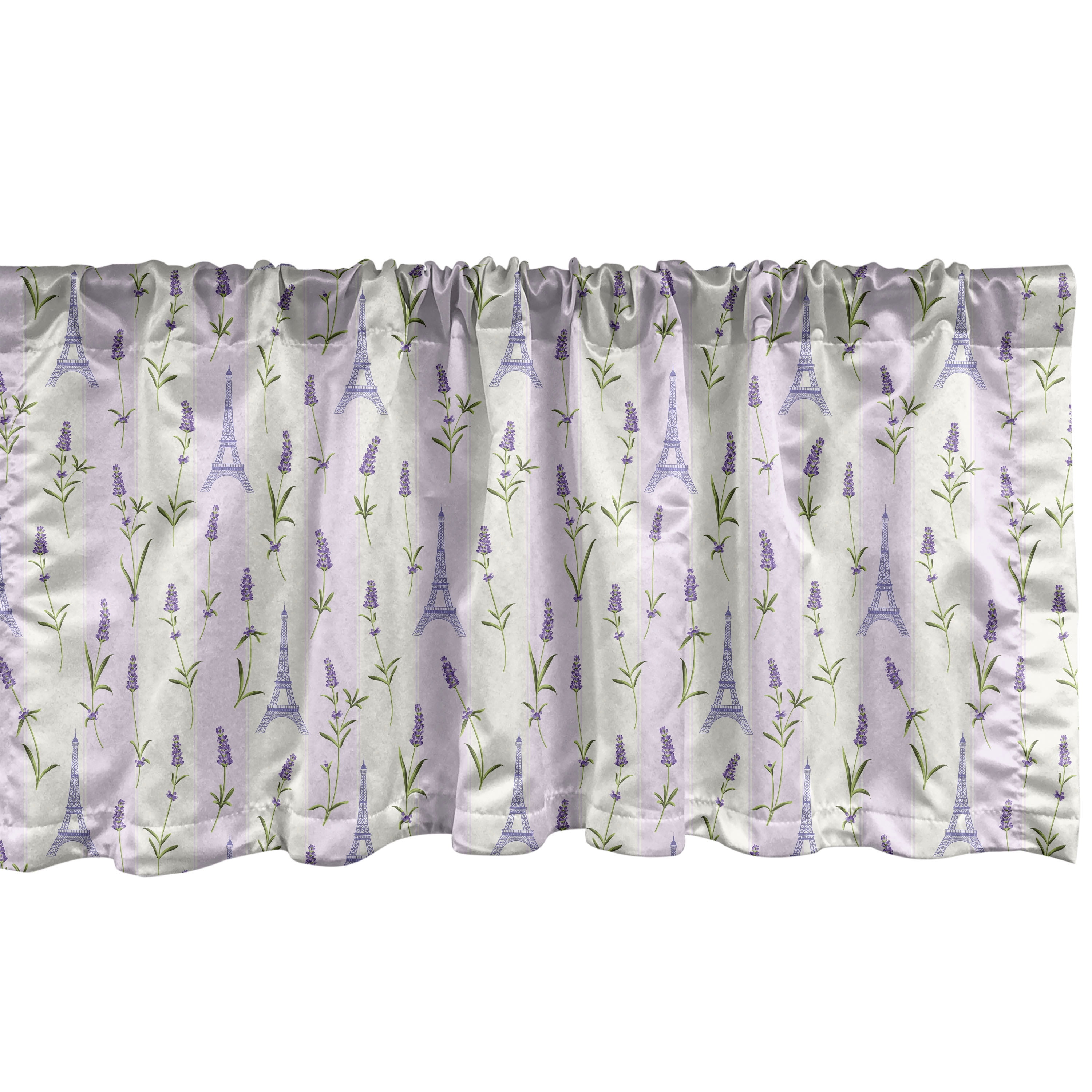 Ambesonne Paris Window Valance, Lavender Eiffel Pastel, 42" x 12", Pale ...