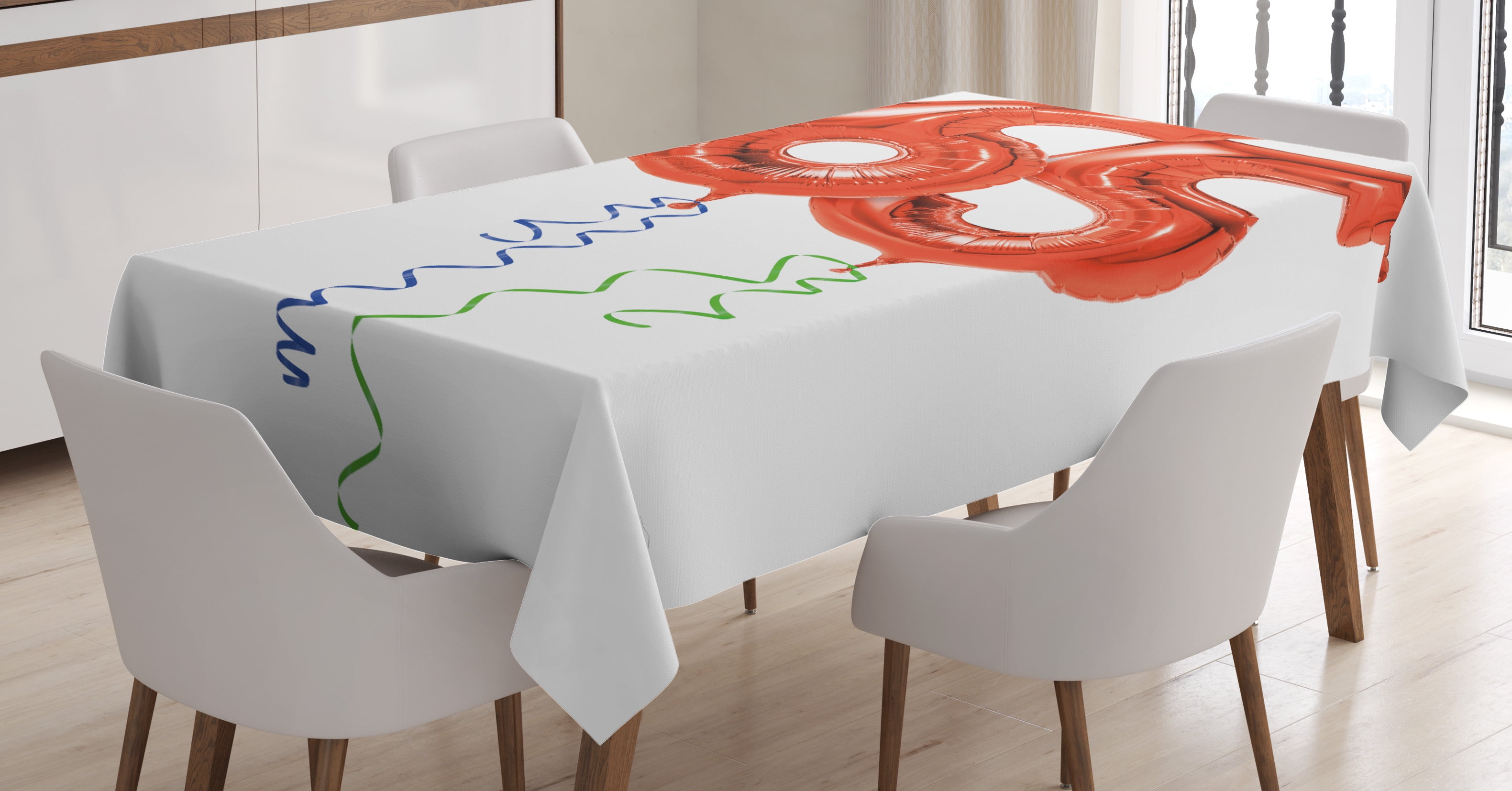 Ambesonne Party Tablecloth Rectangular Table Cover, Fun Party Balloons ...