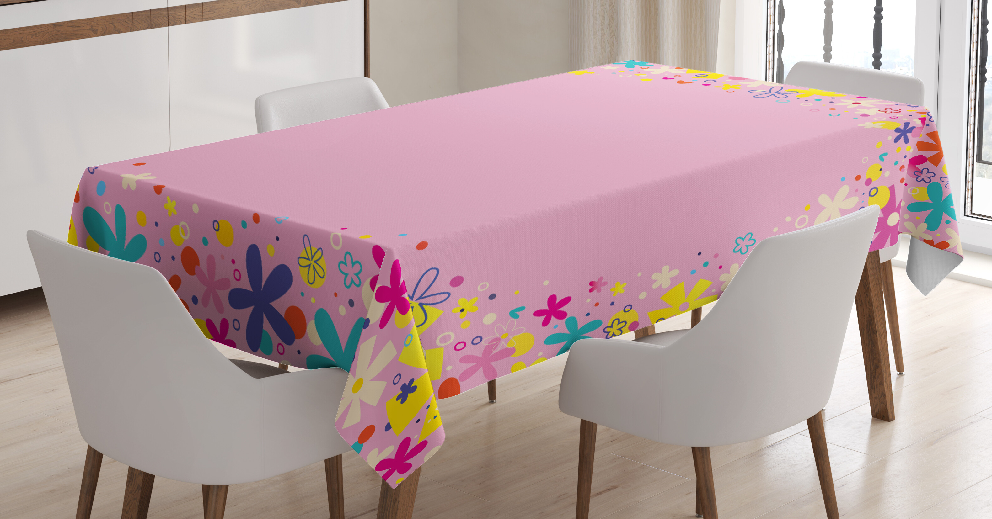 Ambesonne Party Tablecloth Rectangular Table Cover, Girls Birthday ...