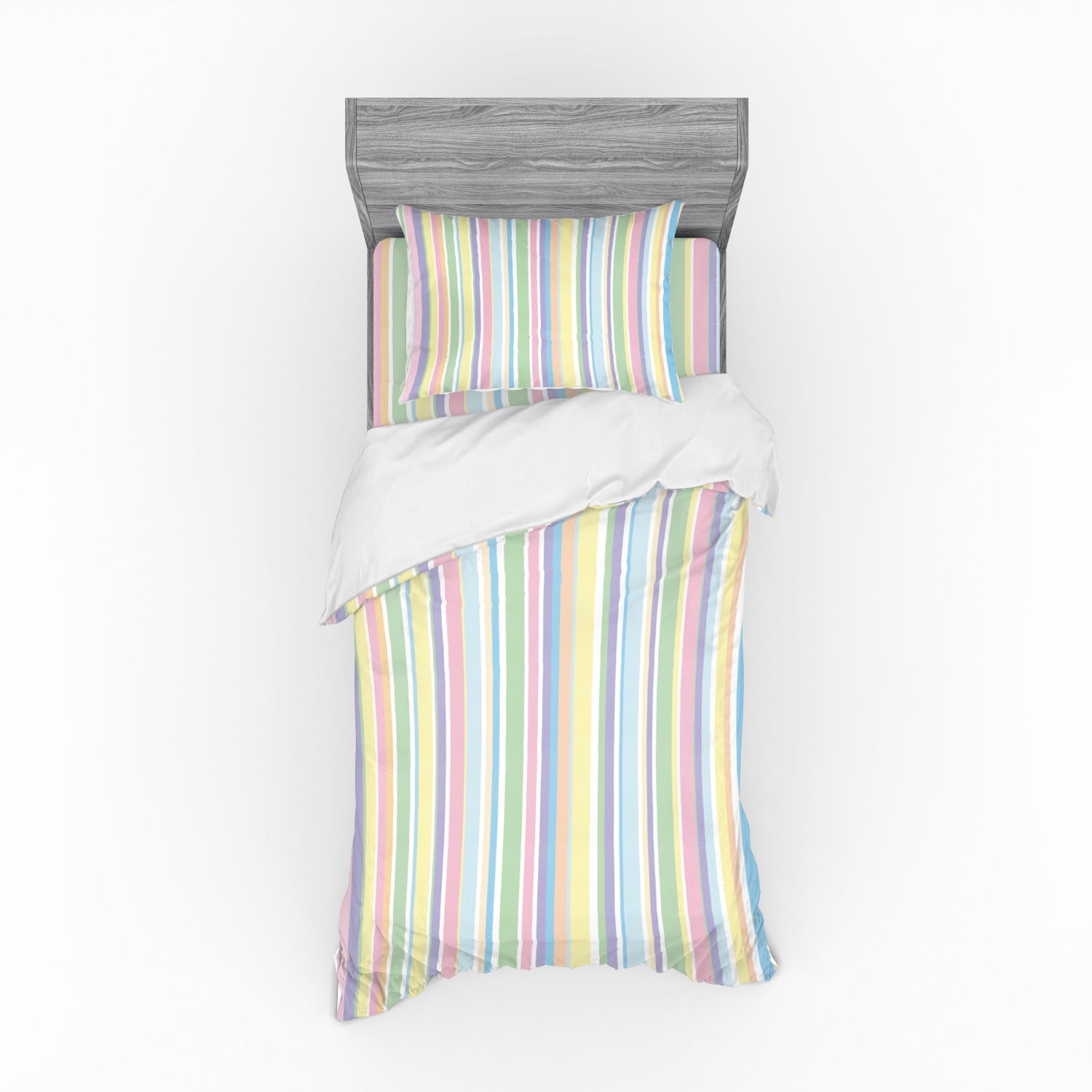 Ambesonne Pastel Bedding Set 3 Pcs, Striped Classic Pattern, Twin ...