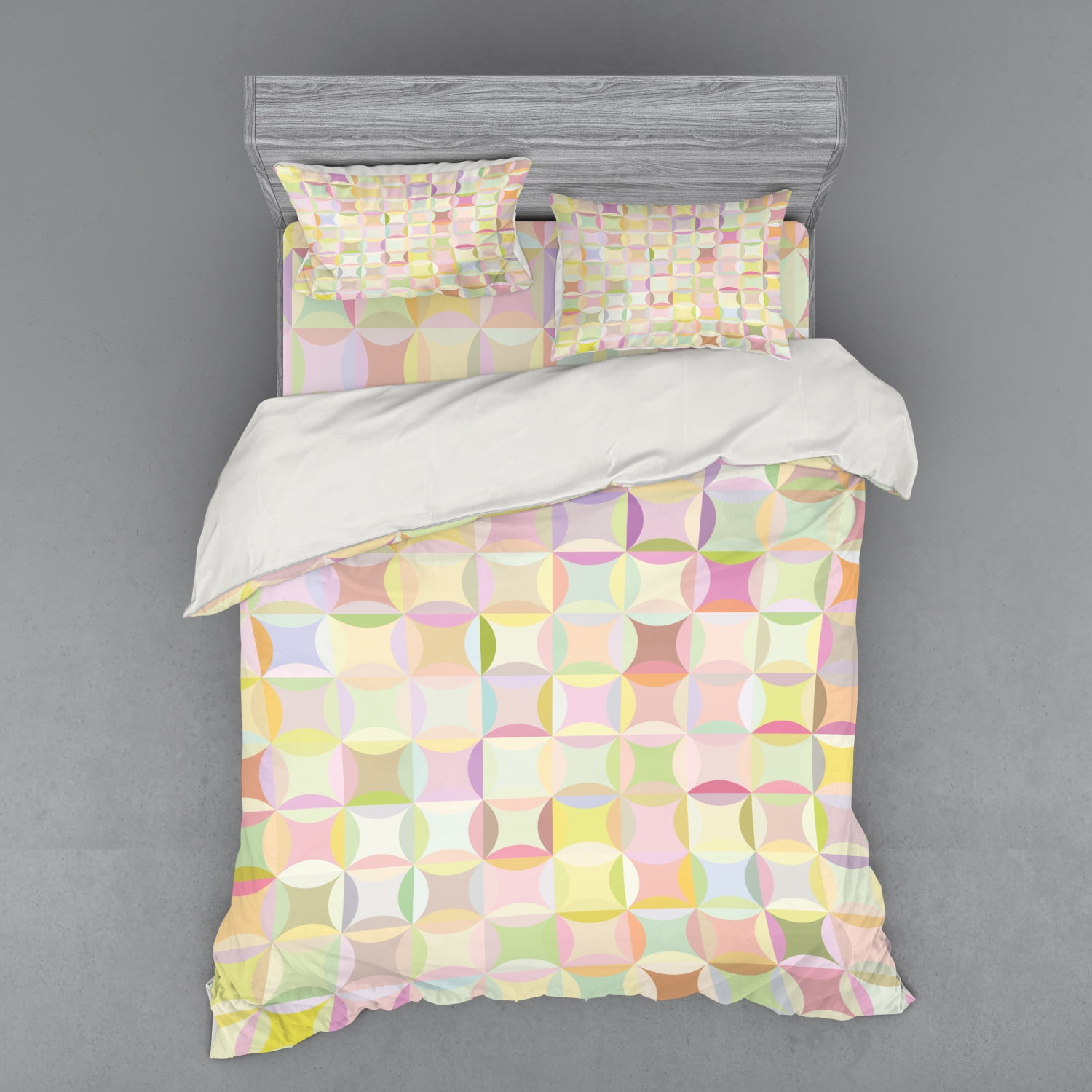 Ambesonne Pastel Bedding Set 4 Pcs, Retro Polka Dots Funky, Queen ...