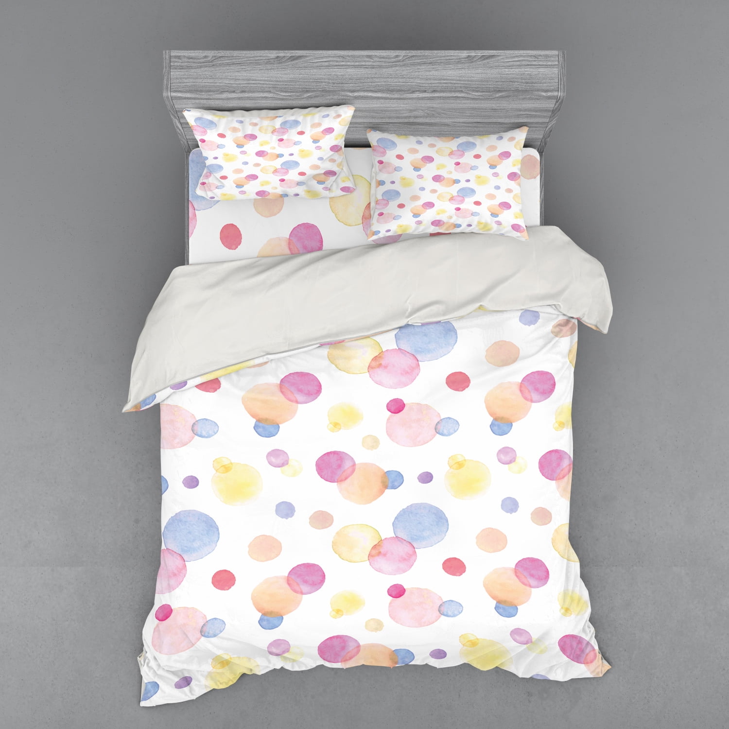 Ambesonne Pastel Bedding Set 4 Pcs, Watercolor Drops, Queen, Multicolor ...