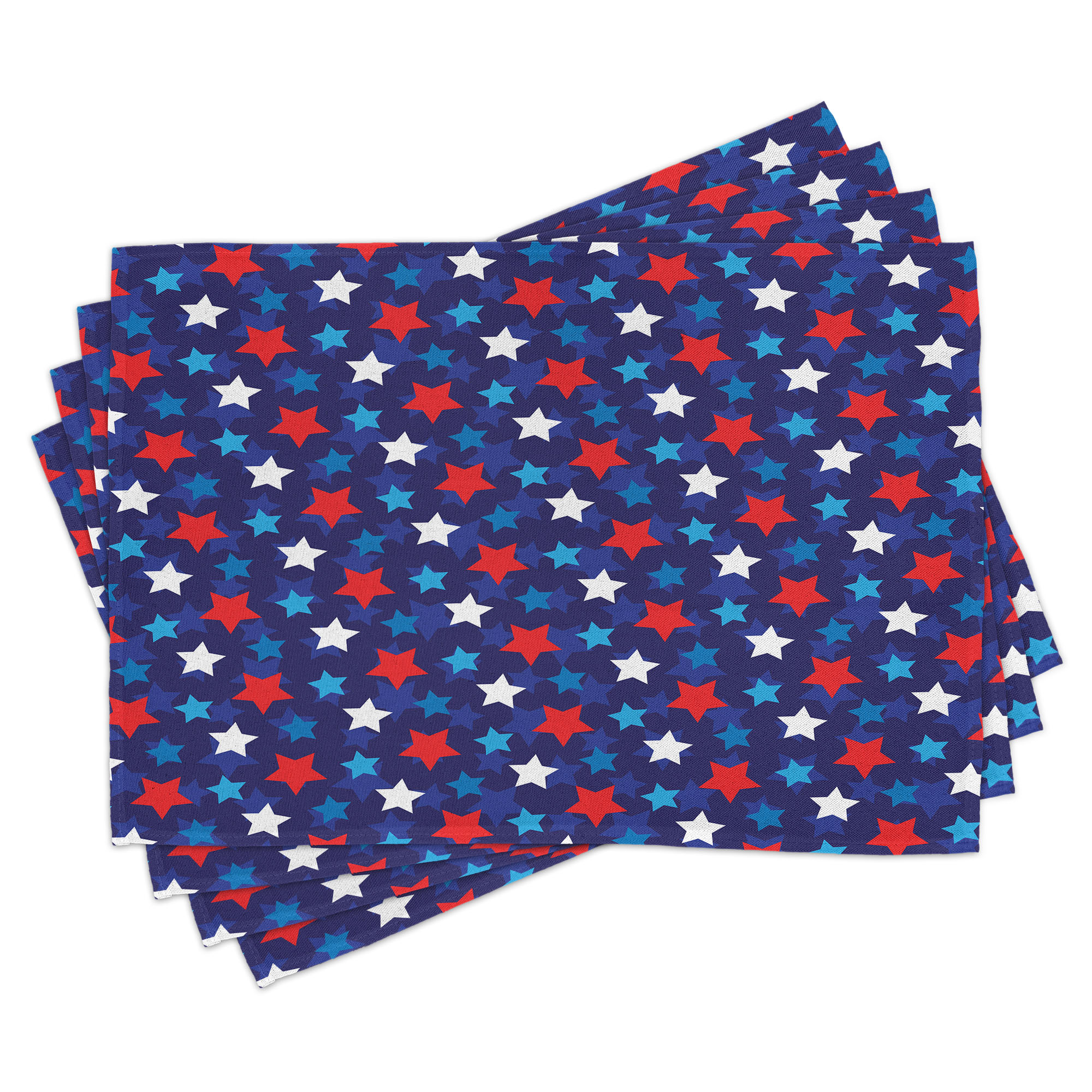 Ambesonne Patriotic Place Mats Set of 4, American Flag Stars, Standard ...