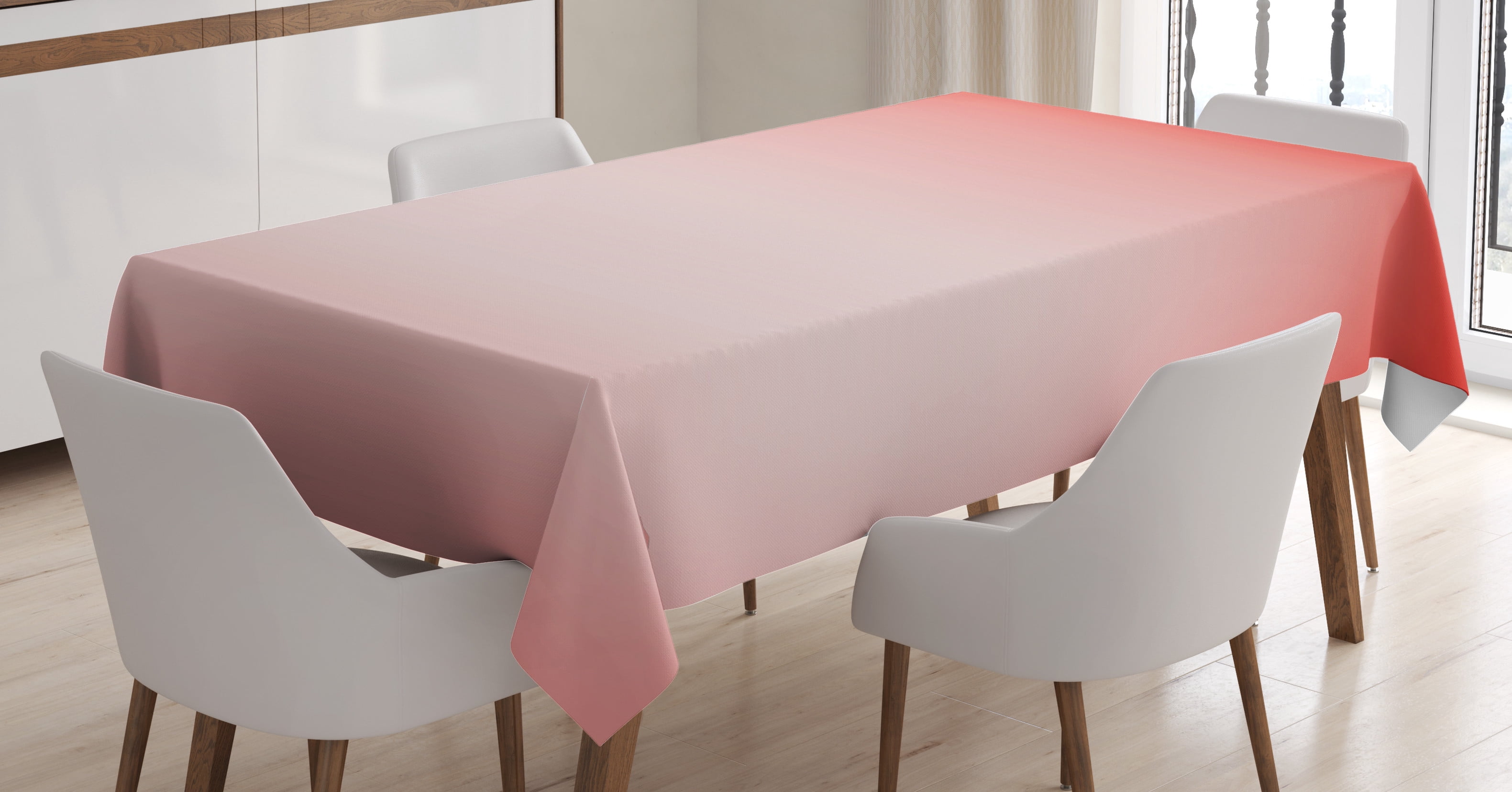Ambesonne Peach Tablecloth Rectangular Table Cover, Abstract Ombre ...