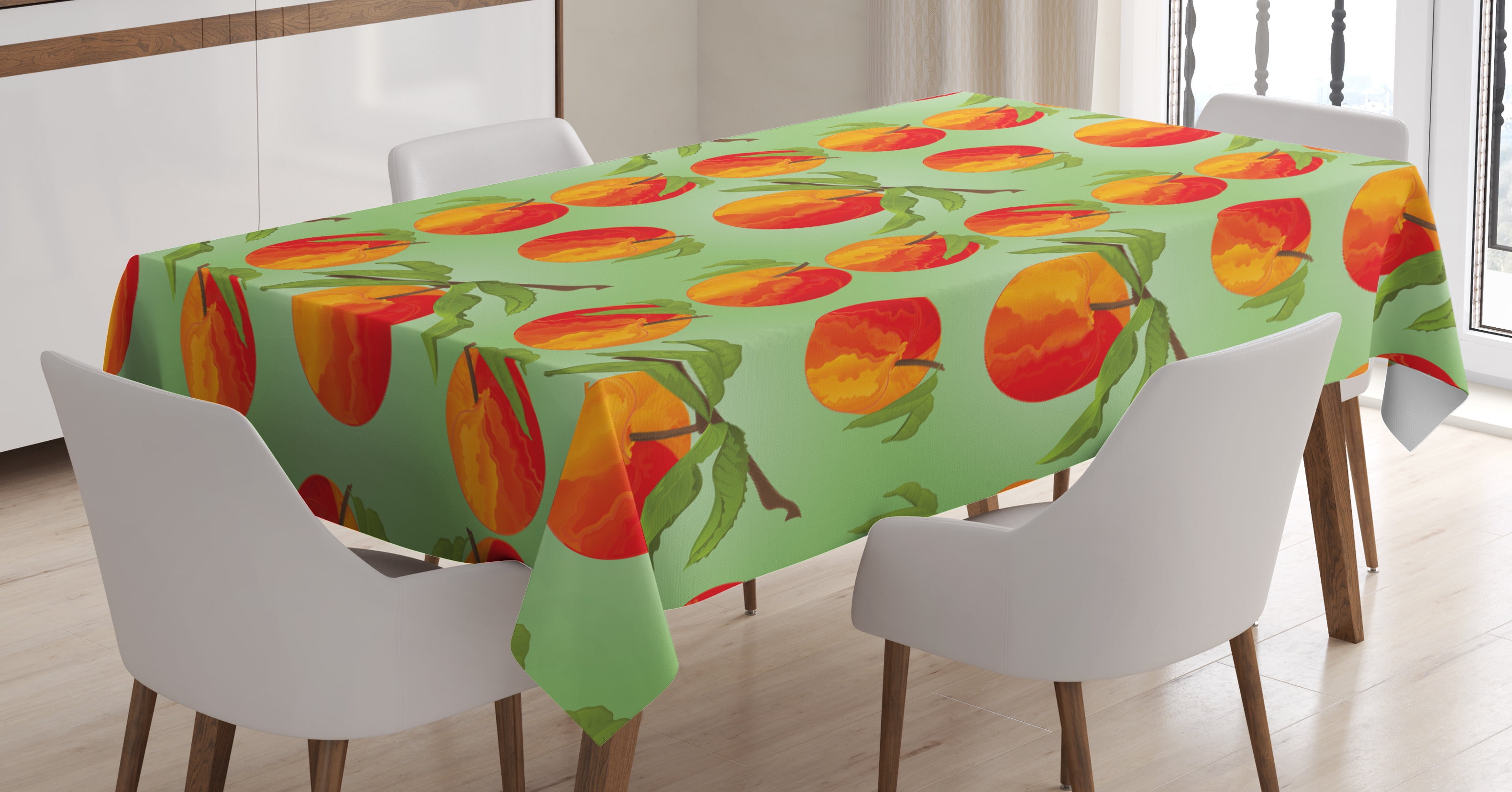 Ambesonne Peach Tablecloth Rectangular Table Cover, Mellow Organic ...