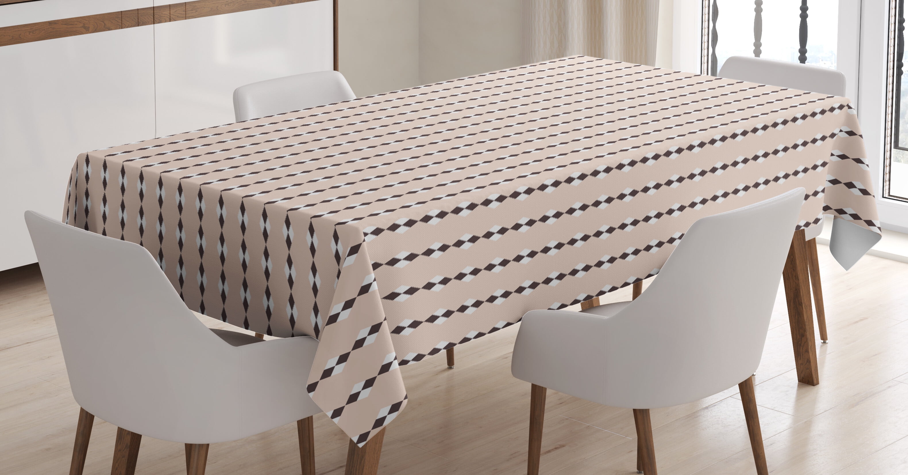 Ambesonne Peach Tablecloth Rectangular Table Cover, Stripes with ...