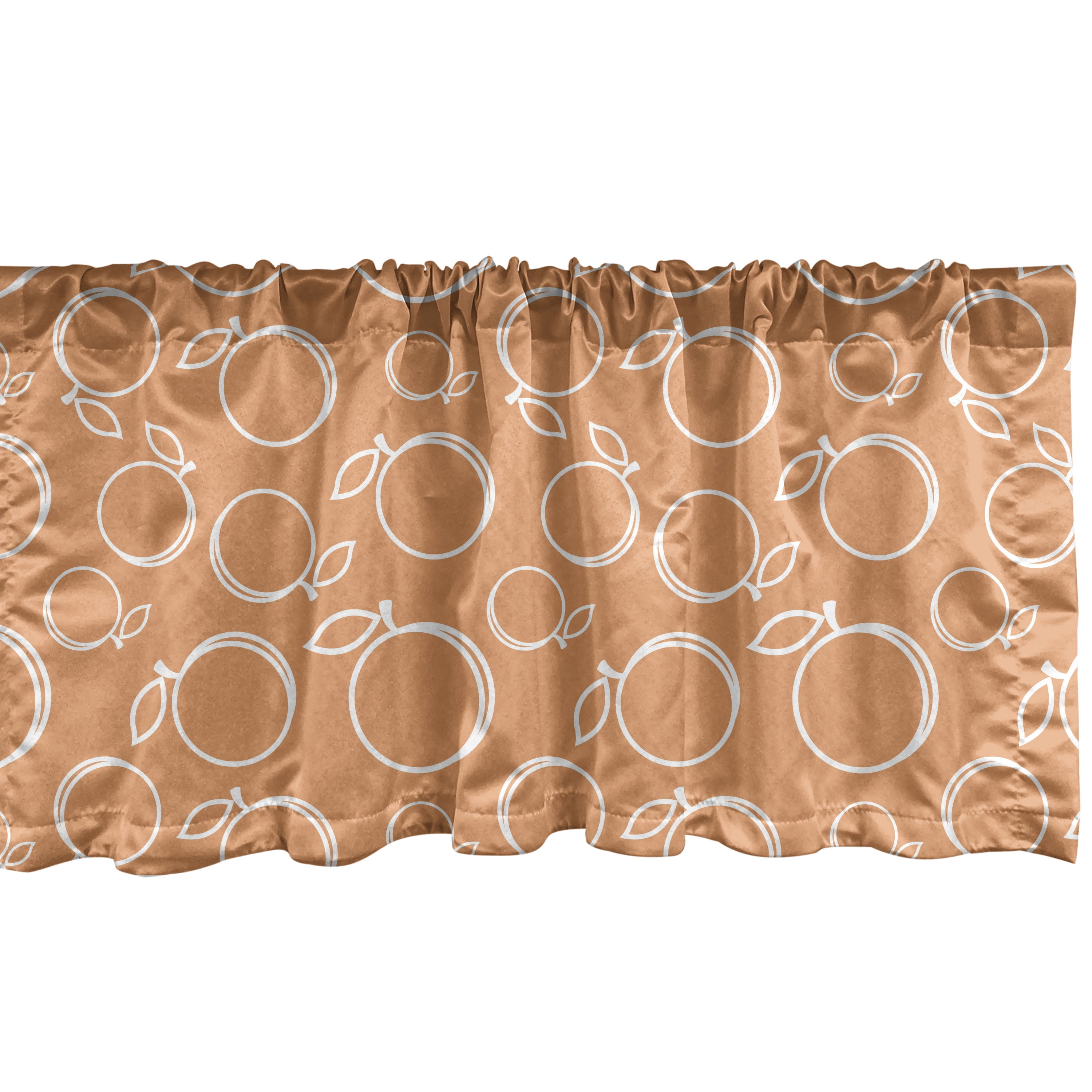 Ambesonne Peach Window Valance, Ripe and Fruits, 54" X 18", Dark Peach ...