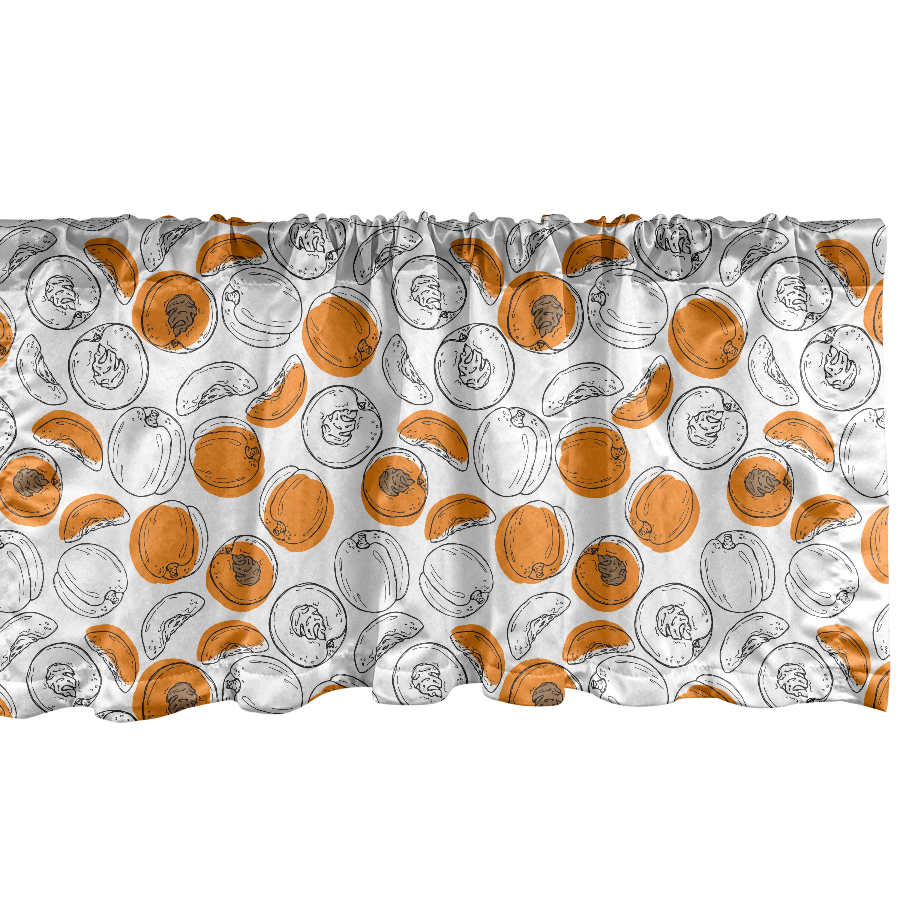 Ambesonne Peach Window Valance, Silhouette Juicy Slices, 54" X 18 ...