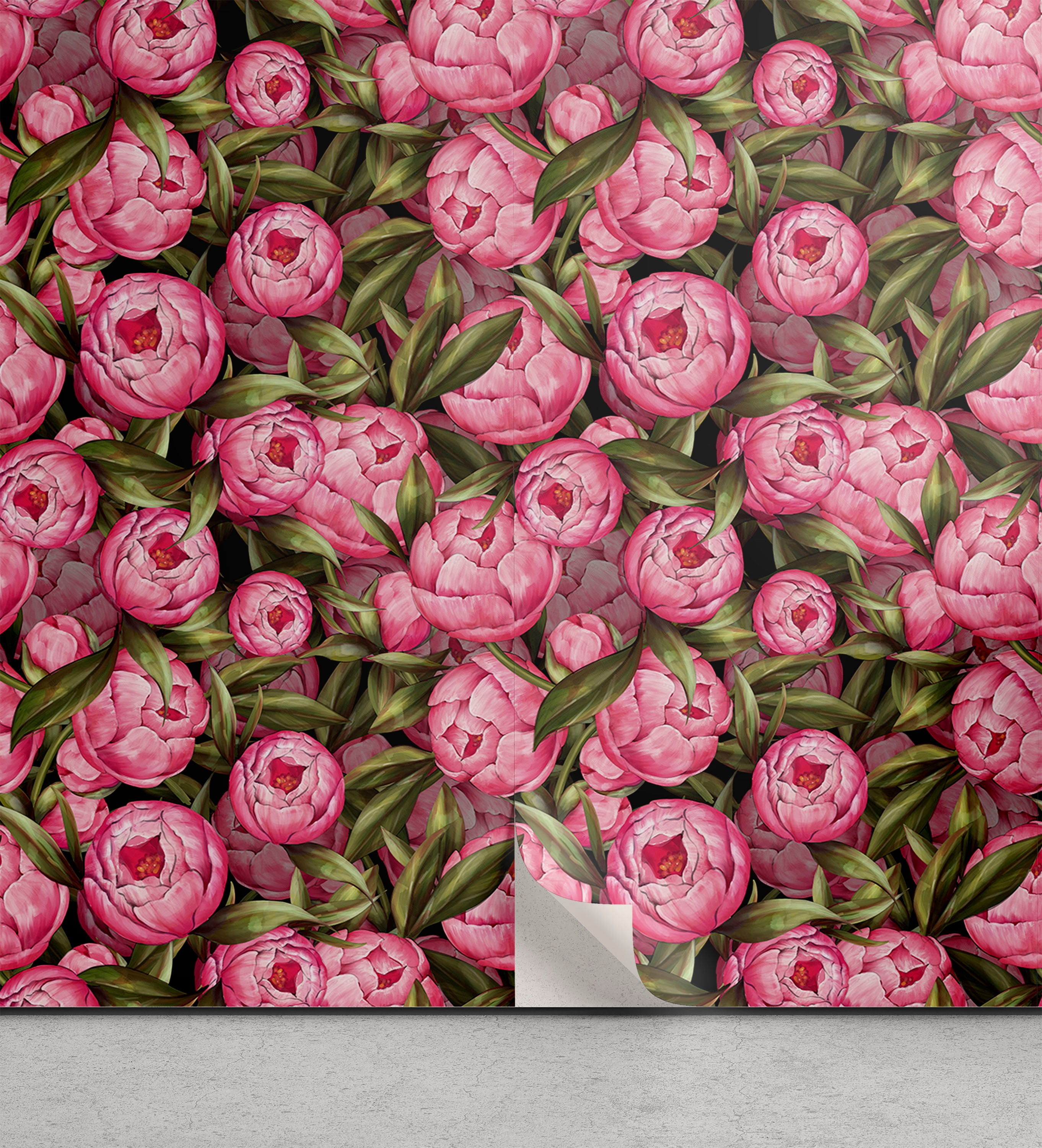 Ambesonne Peony Peel & Stick Wallpaper for Home, Modern Huddle of ...