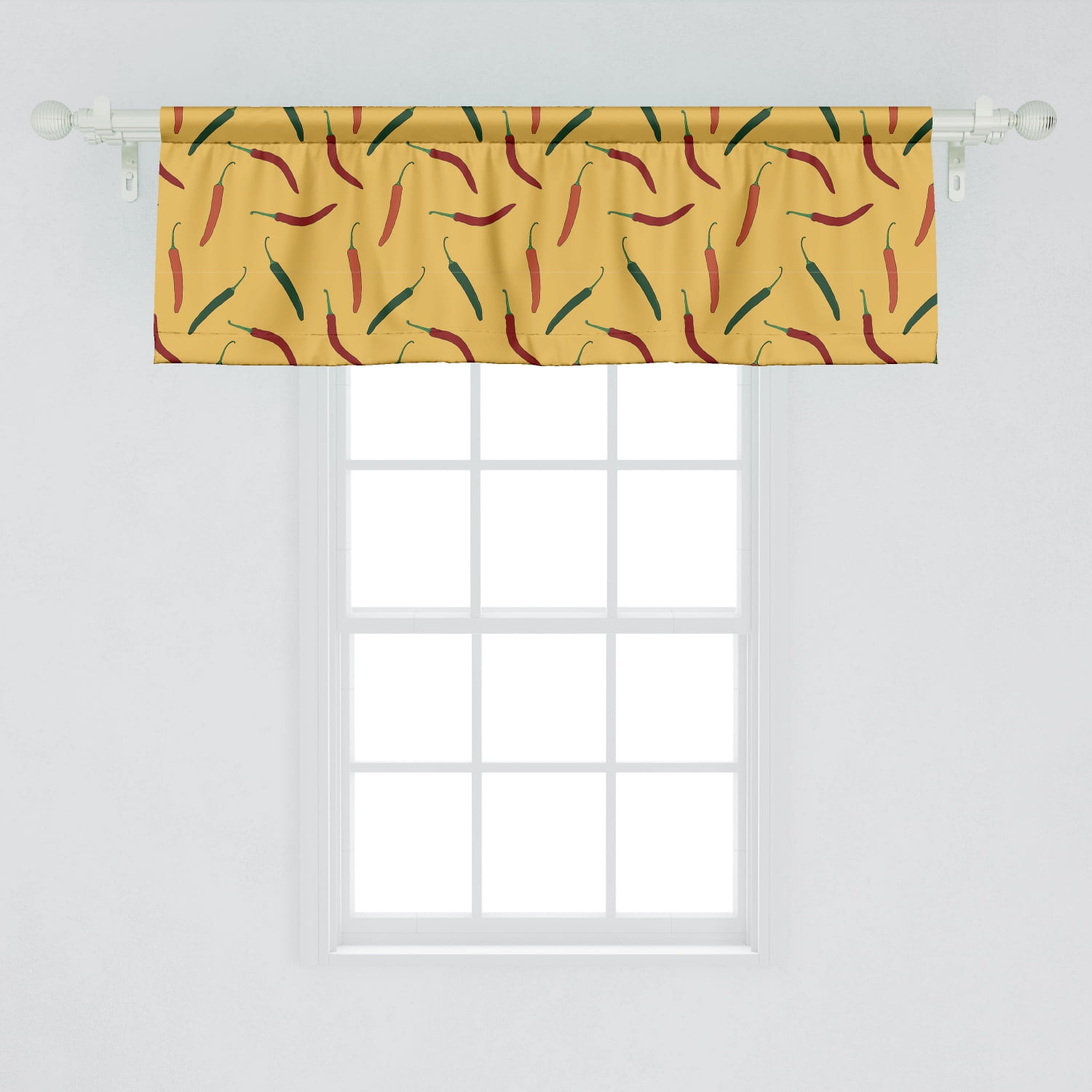 Ambesonne Peppers Window Valance, Nursery Cuisine Composition with ...