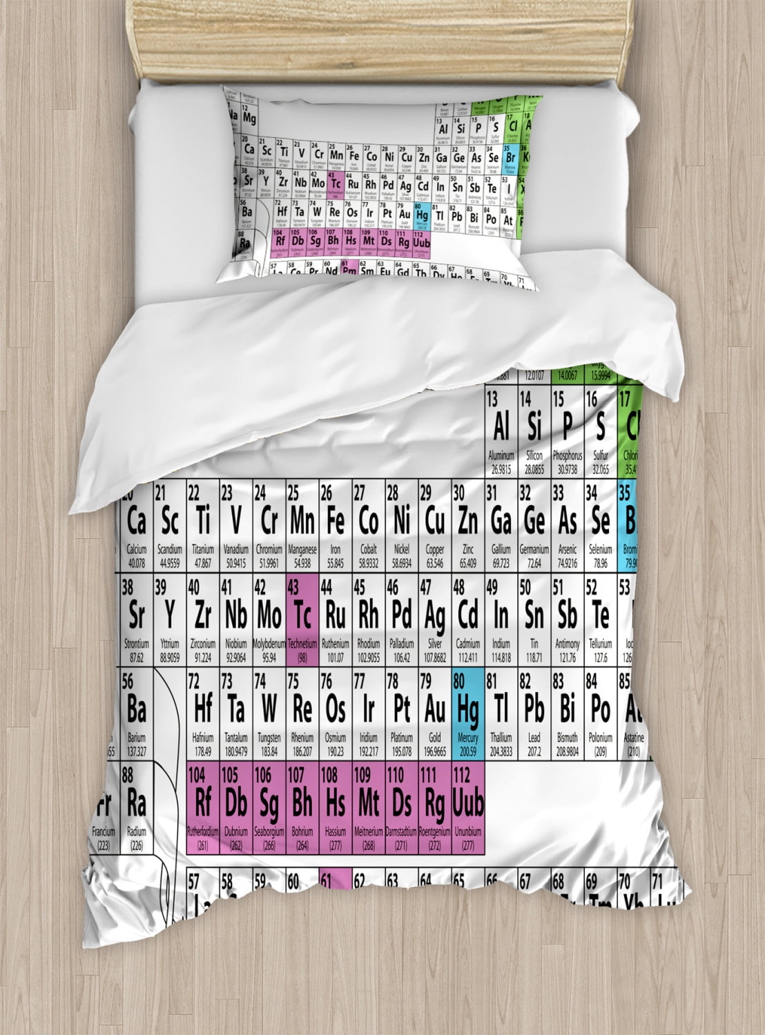 Ambesonne Periodic Table Duvet Cover Set, Colorful Science, Twin, Dark ...