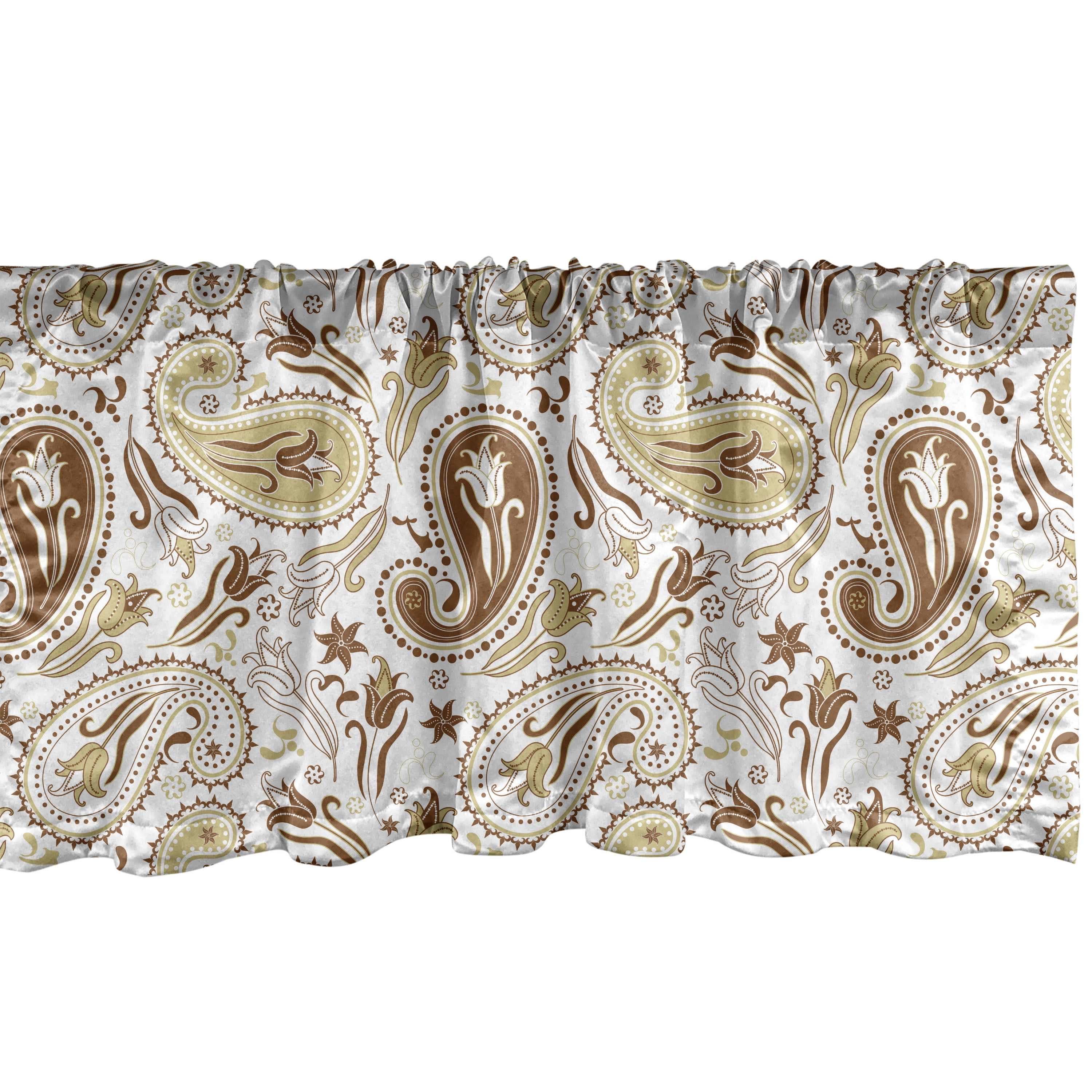 Ambesonne Persian Window Valance, Floral Paisley Tulips, 54" X 12 ...