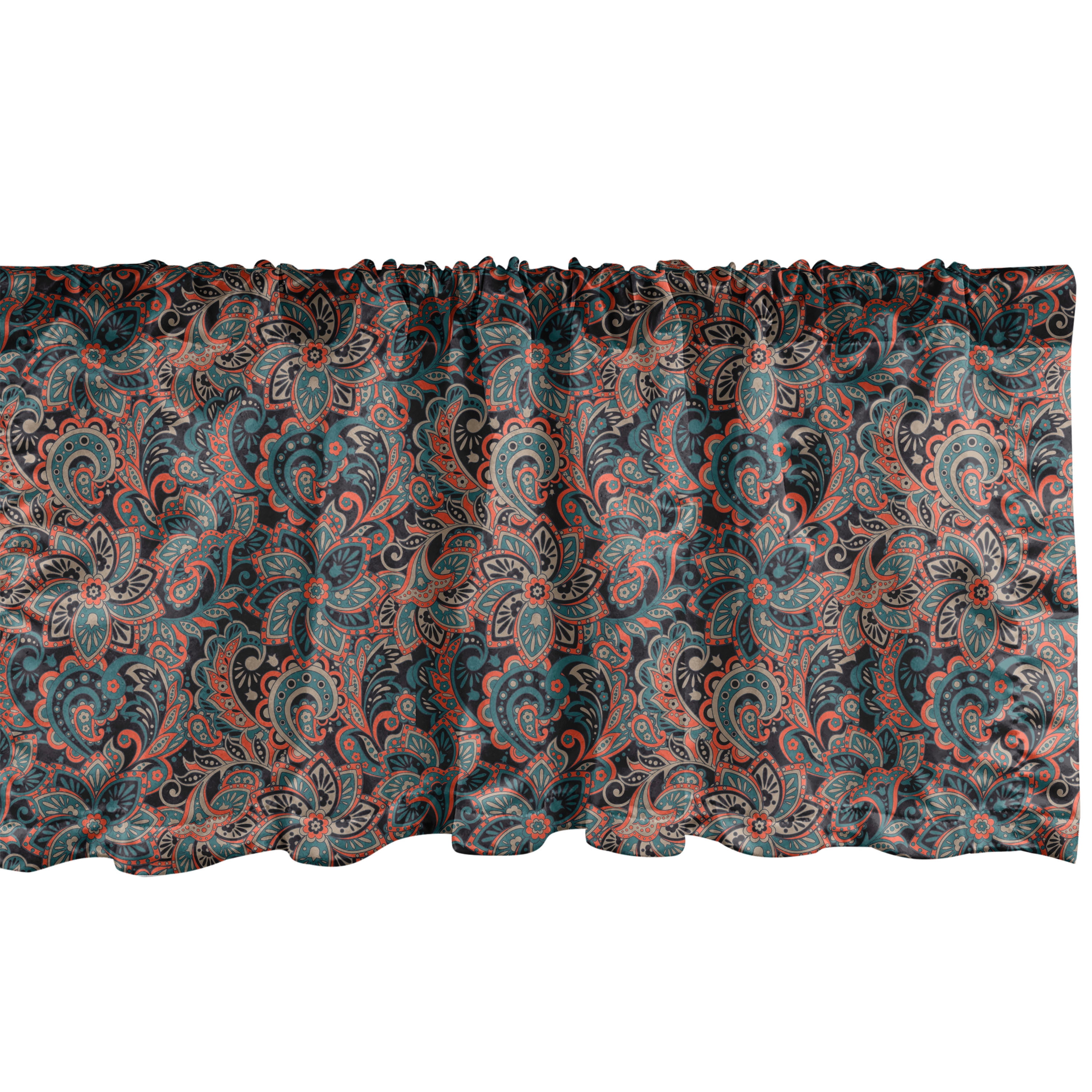 Ambesonne Persian Window Valance, Oriental Paisley Motif, 54" X 18 ...