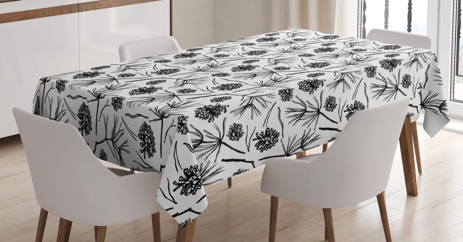 Ambesonne Pine Cone Tablecloth Rectangular Table Cover, Gardening ...