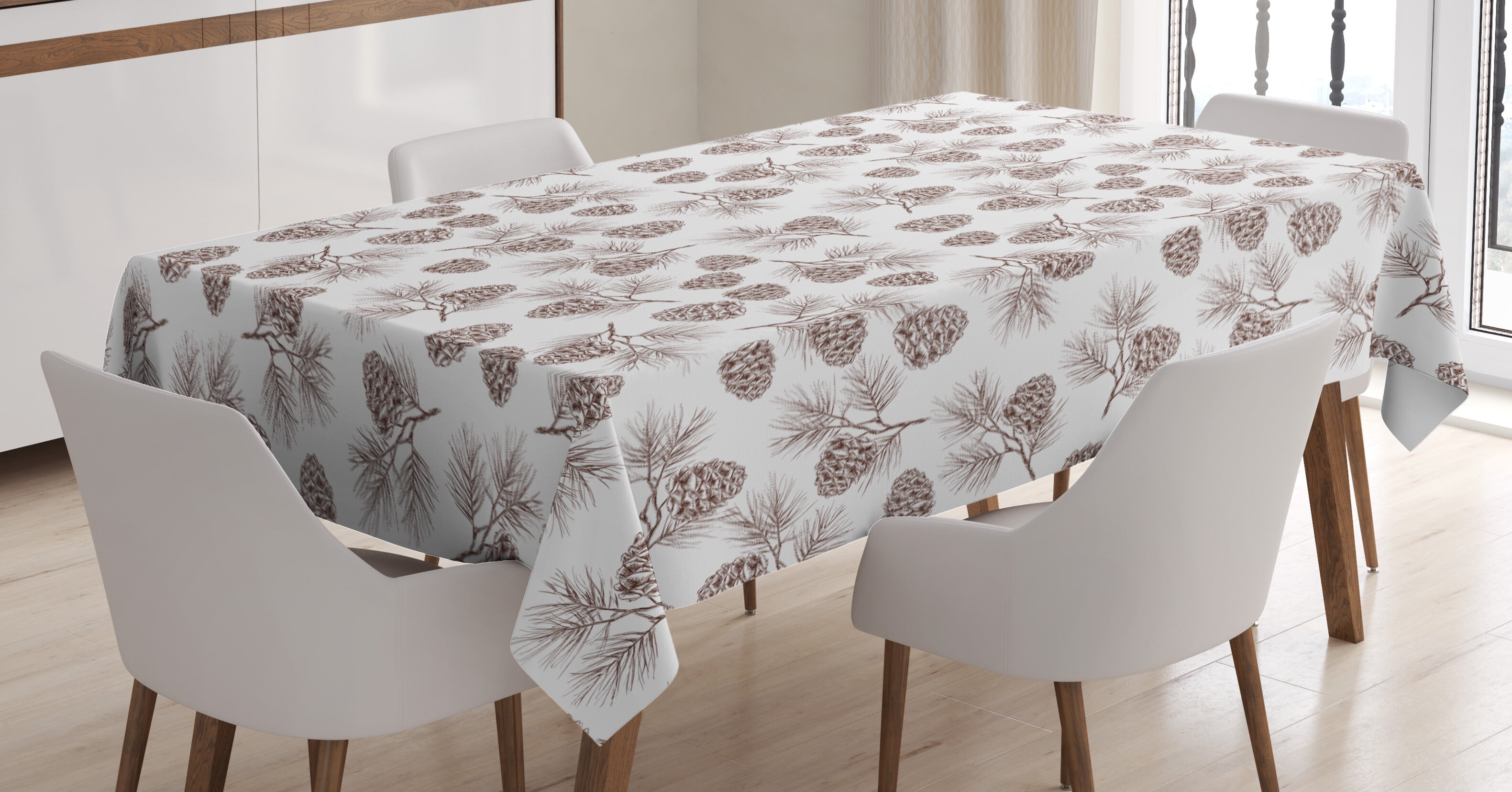 Ambesonne Pine Cone Tablecloth Rectangular Table Cover, Nature ...