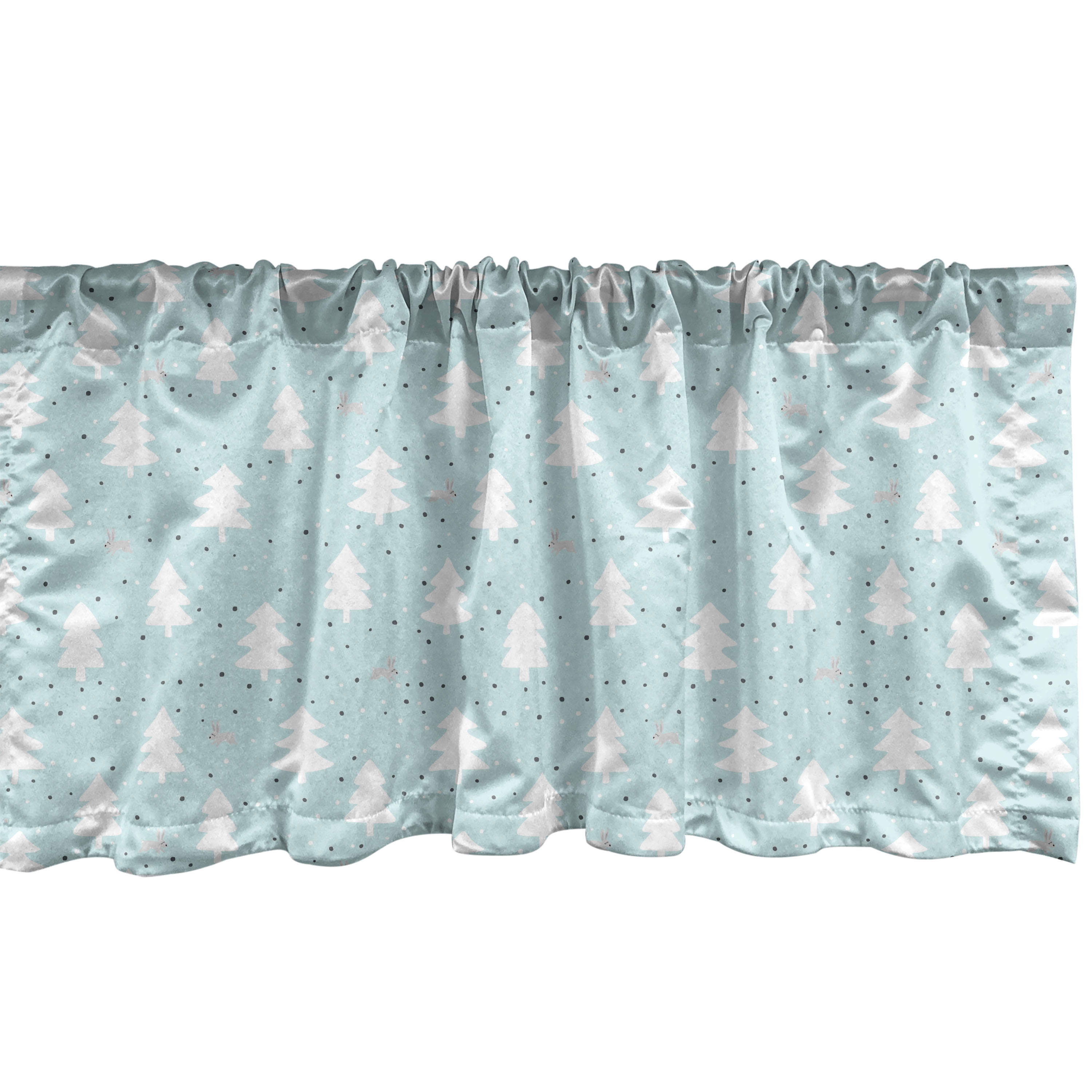 Ambesonne Pine Window Valance, Tree Silhouettes and Rabbits, 42" x 12 ...