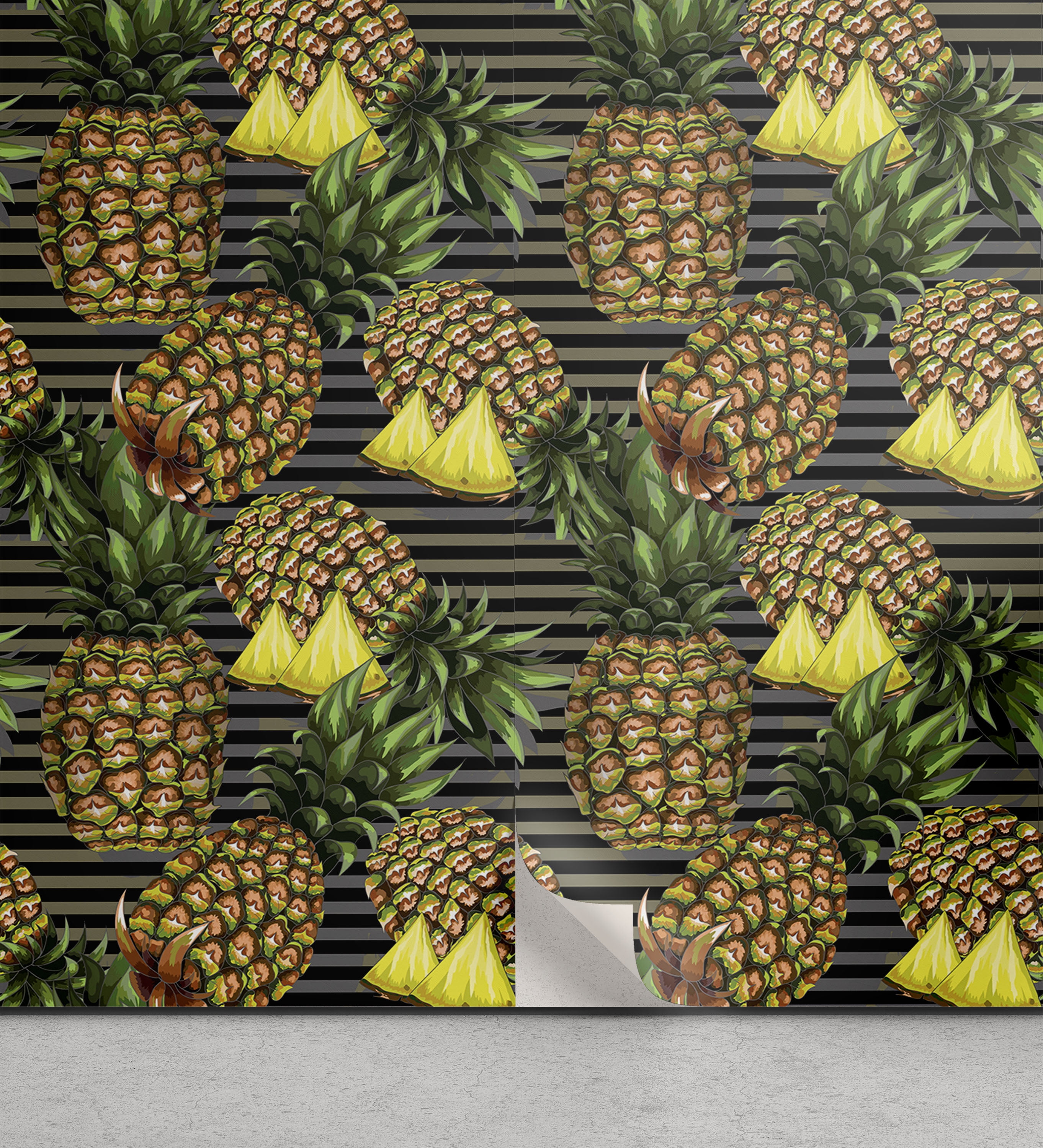 Ambesonne Pineapple Peel & Stick Wallpaper for Home, Tropical Fruit ...
