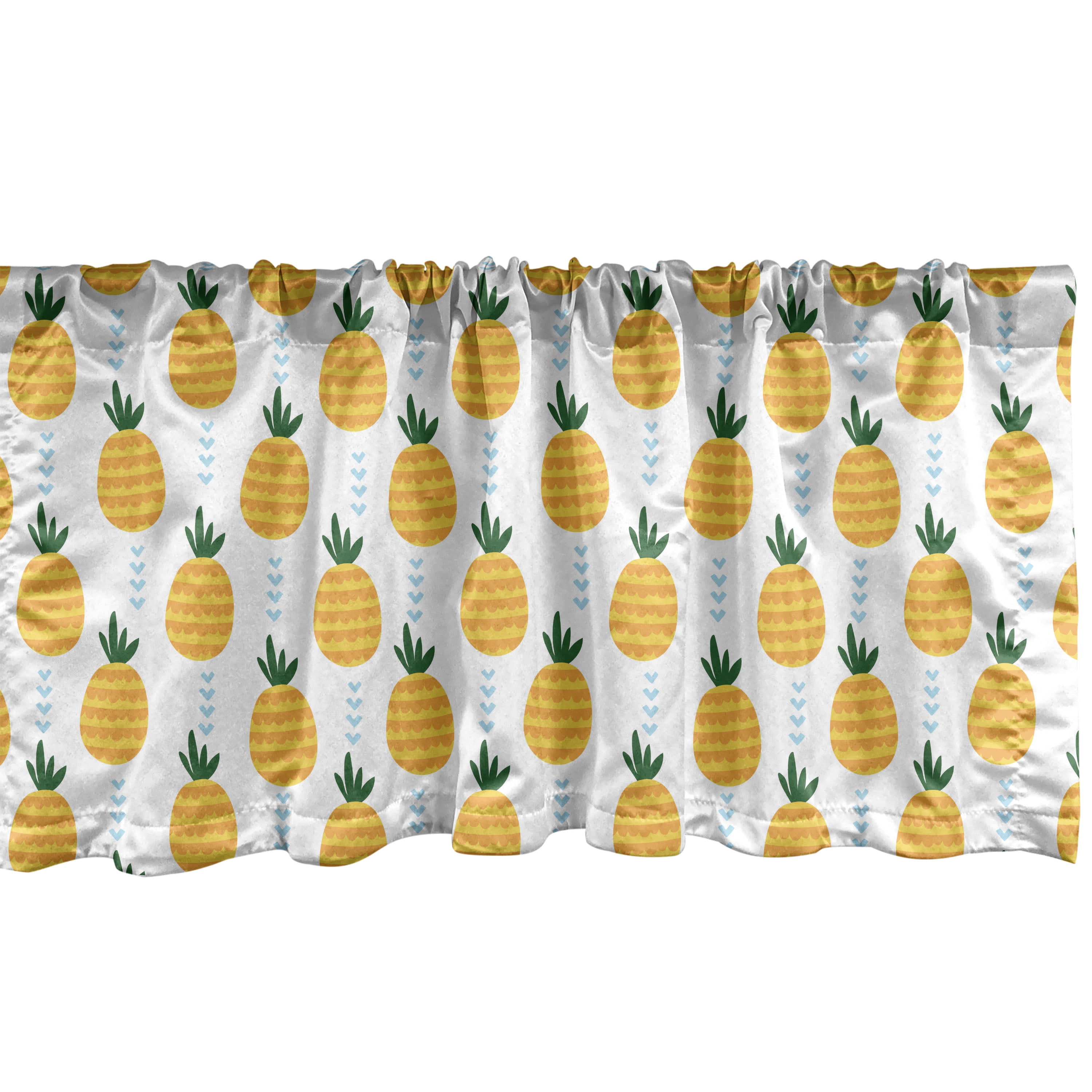 Ambesonne Pineapple Window Valance, Modern Tropical Fruit Art, 54" X 18 ...