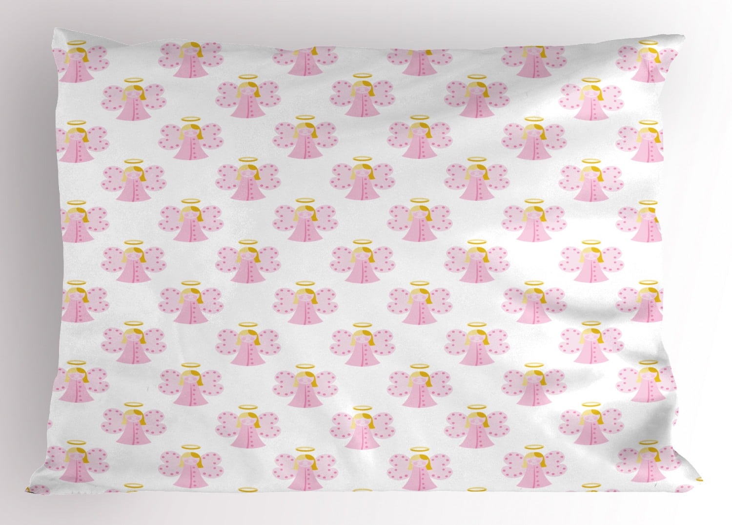 Ambesonne Pink Pattern Pillow Sham, Pastel Color Character, 36" X 20 ...