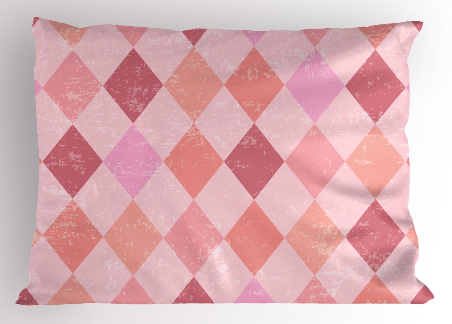 Ambesonne Pink Pillow Sham, Harlequin Diamond Pattern, 26" X 20 ...