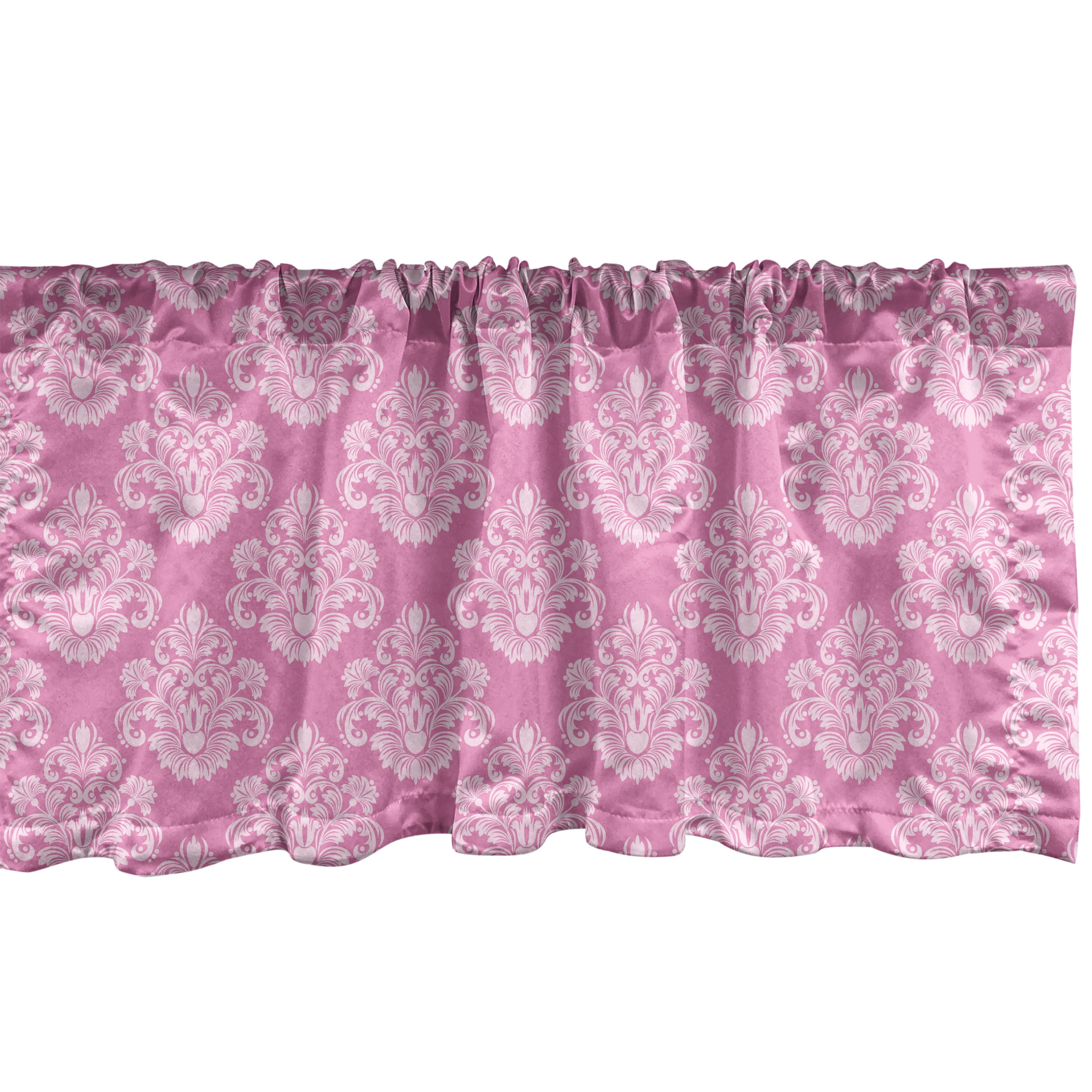 Ambesonne Pink Window Valance, Intricate Damask Motifs, 54" X 12", Pale ...