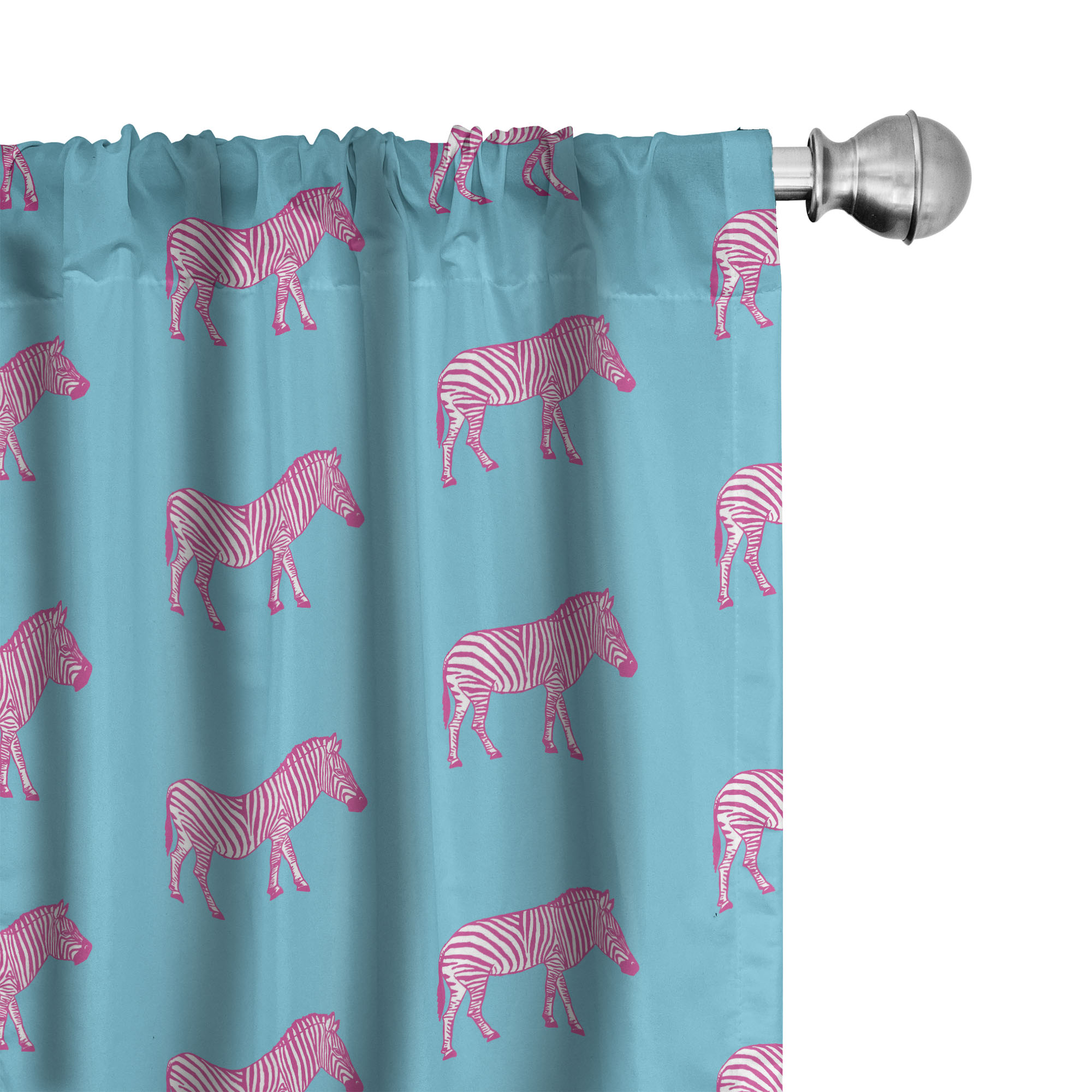 Ambesonne Pink Zebra Curtains, Savannah Grunge Art, Pair of 28"x95 ...