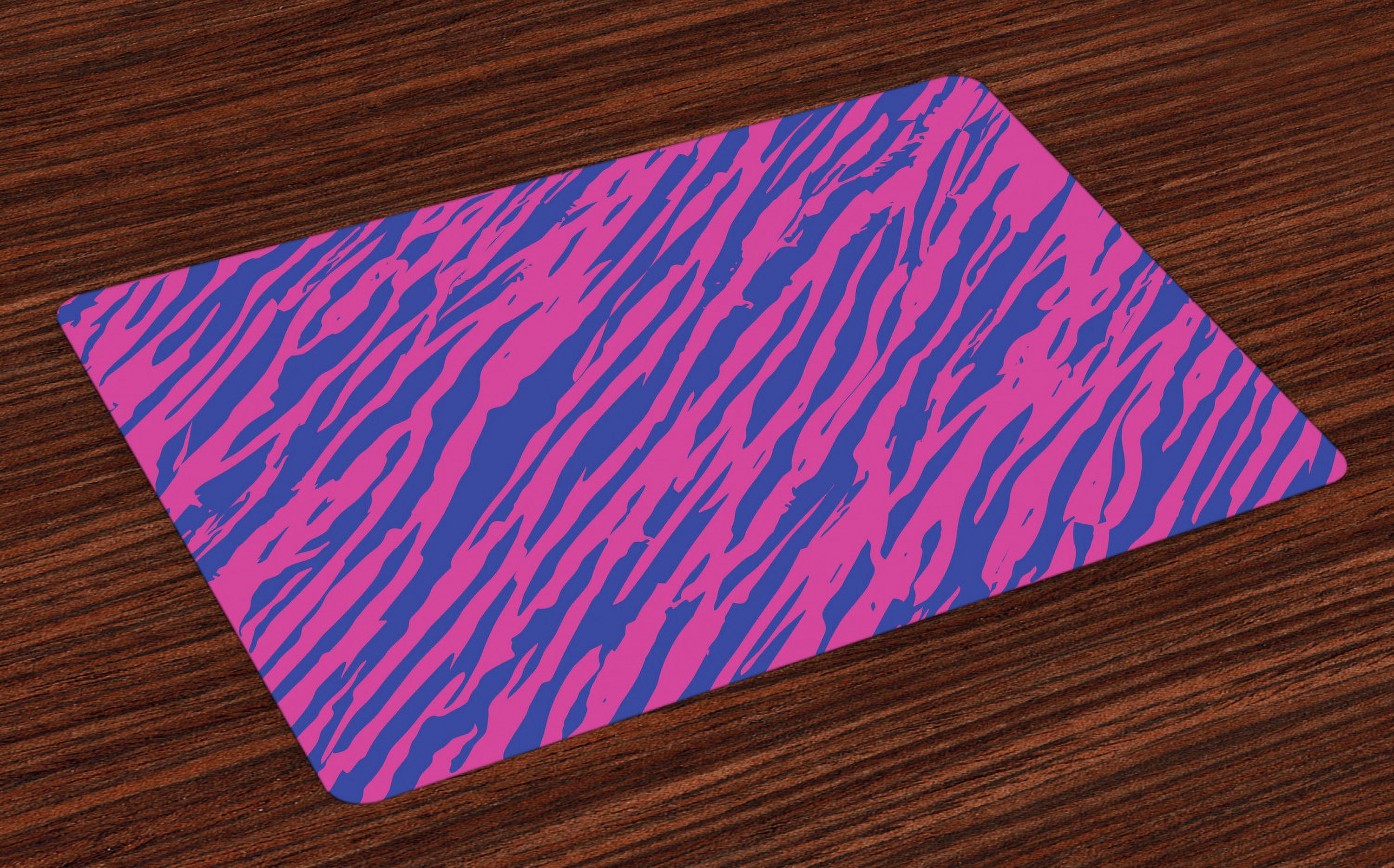 Ambesonne Pink Zebra Place Mats Set of 4, 80s Style Grunge, Standard ...