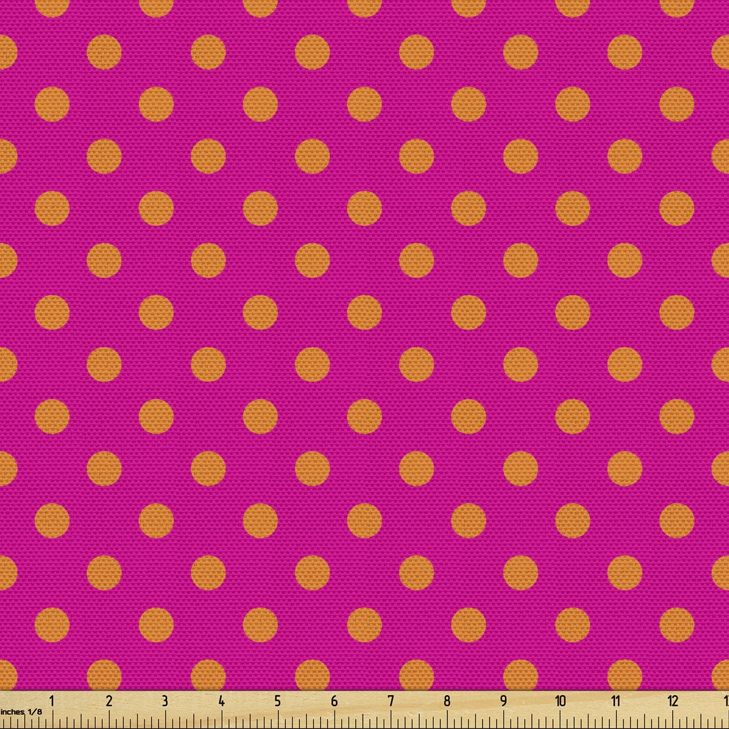 Ambesonne Pink and Orange Fabric by the Yard Upholstery, Polka Dots ...