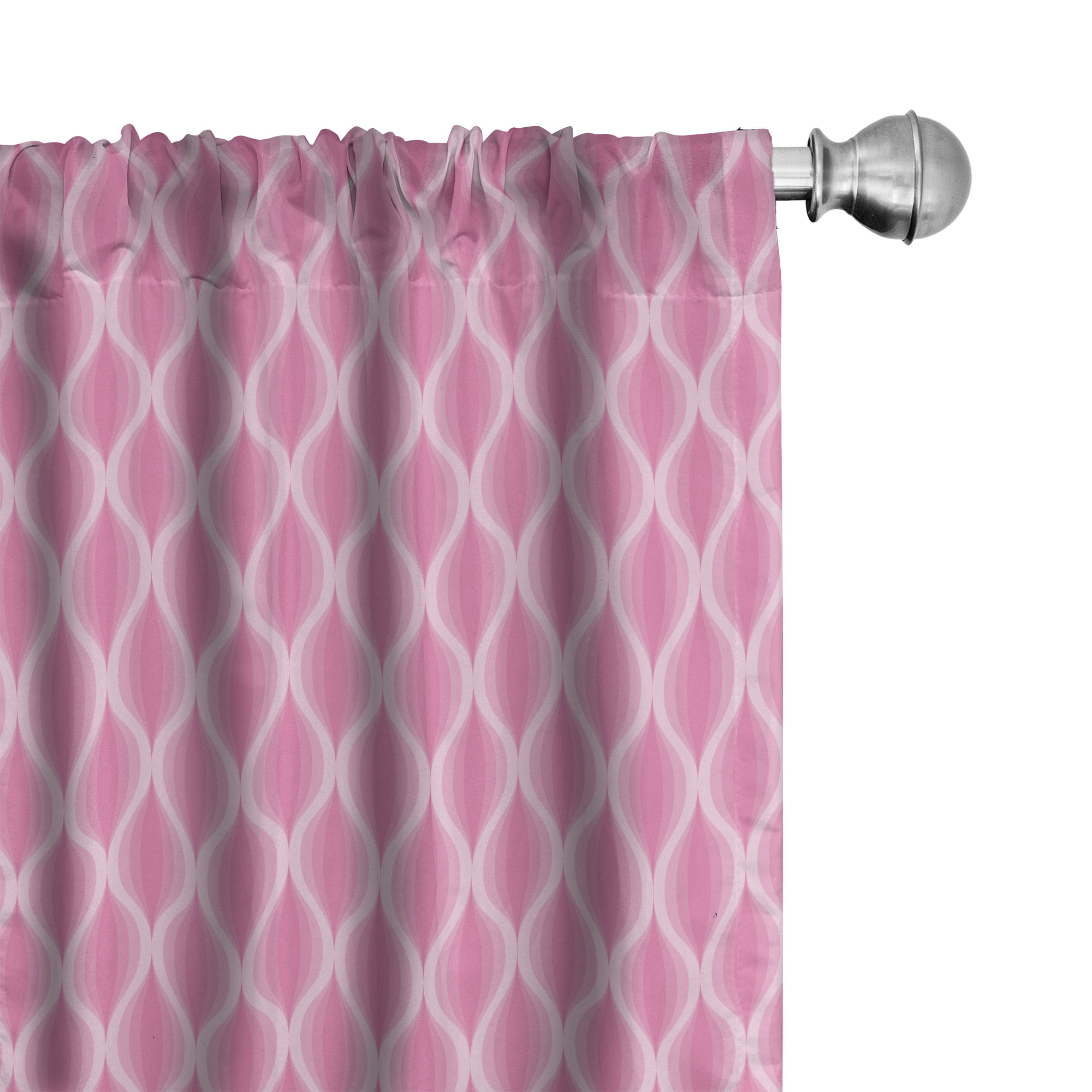 Ambesonne Pink and White Curtains, Pastel Ogee Line, Pair of 28"x84 ...