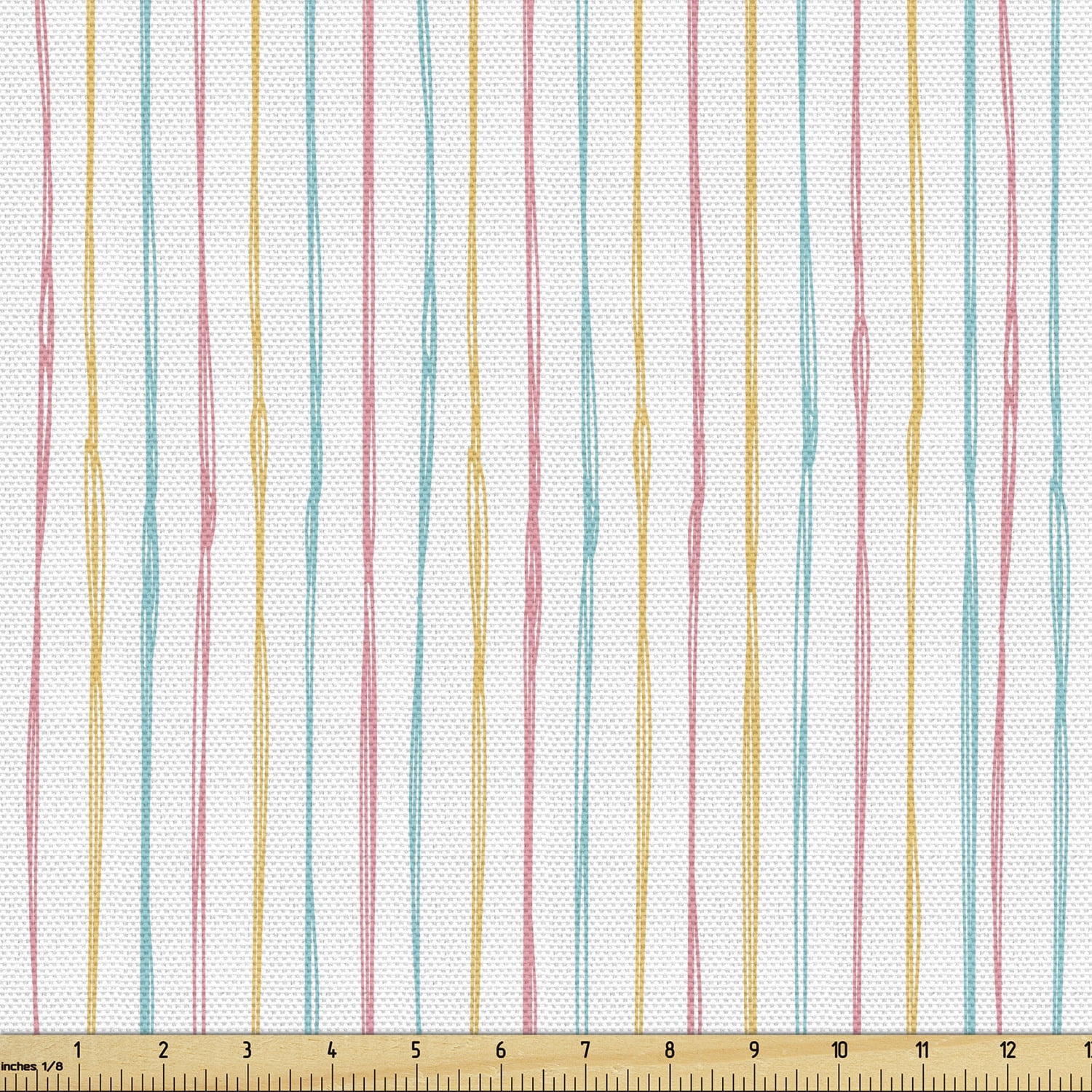 Ambesonne Pinstripe Fabric by the Yard Upholstery, Pencil Drawn Fun ...