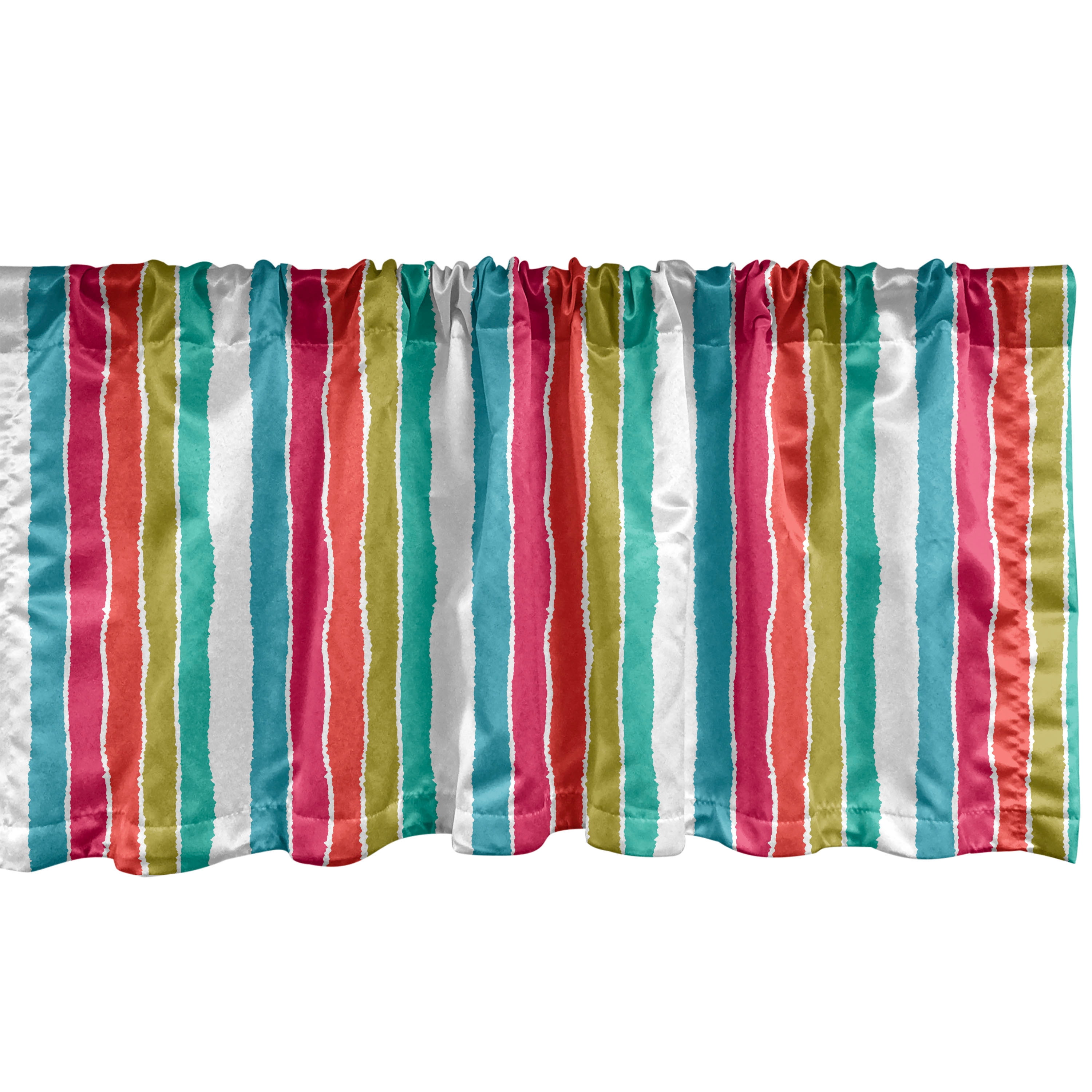 Ambesonne Pinstripe Window Valance, Torn Paper Effect Style, 54" X 12 ...