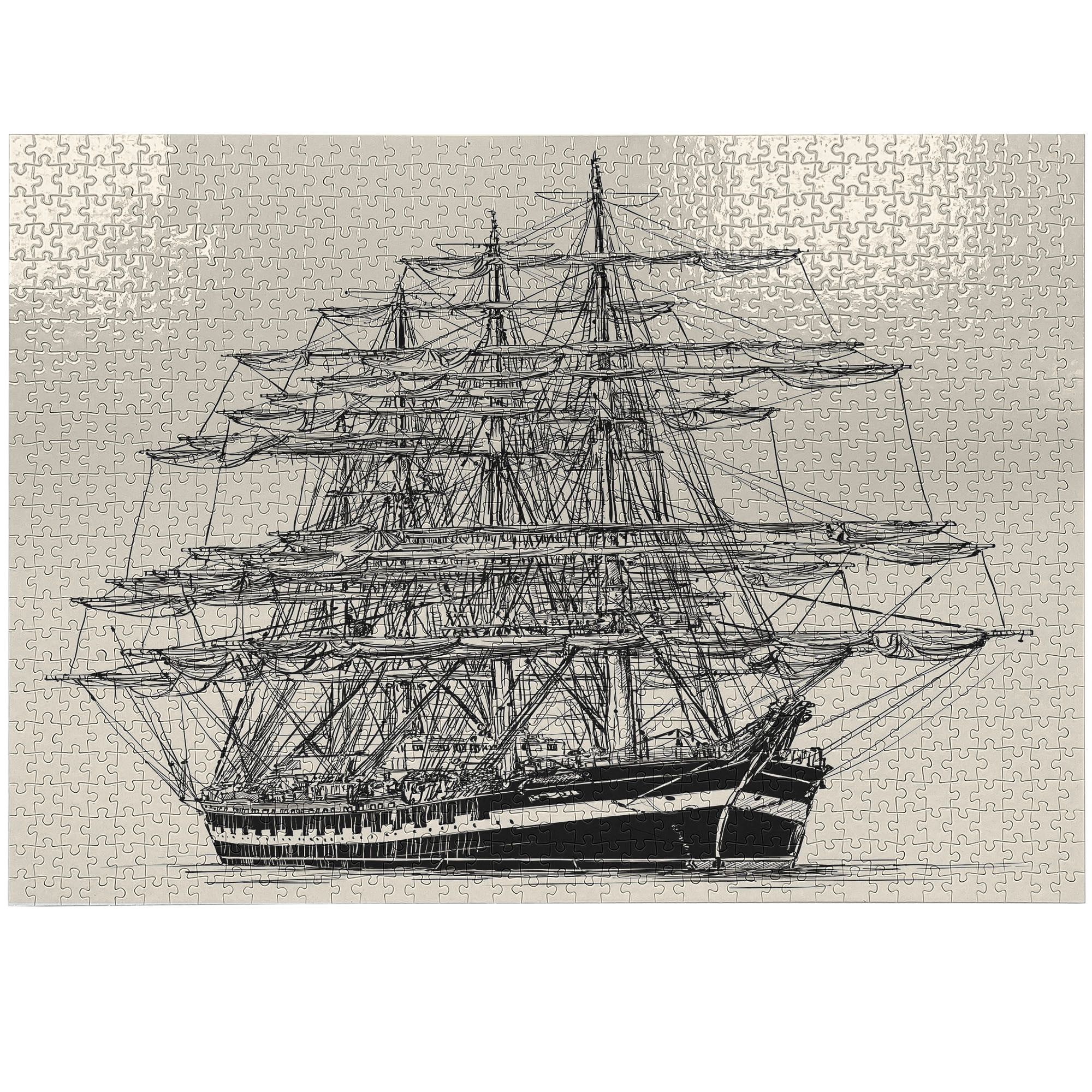 Ambesonne Pirate Ship Jigsaw Puzzle Durable Cardboard, Sail Boat ...