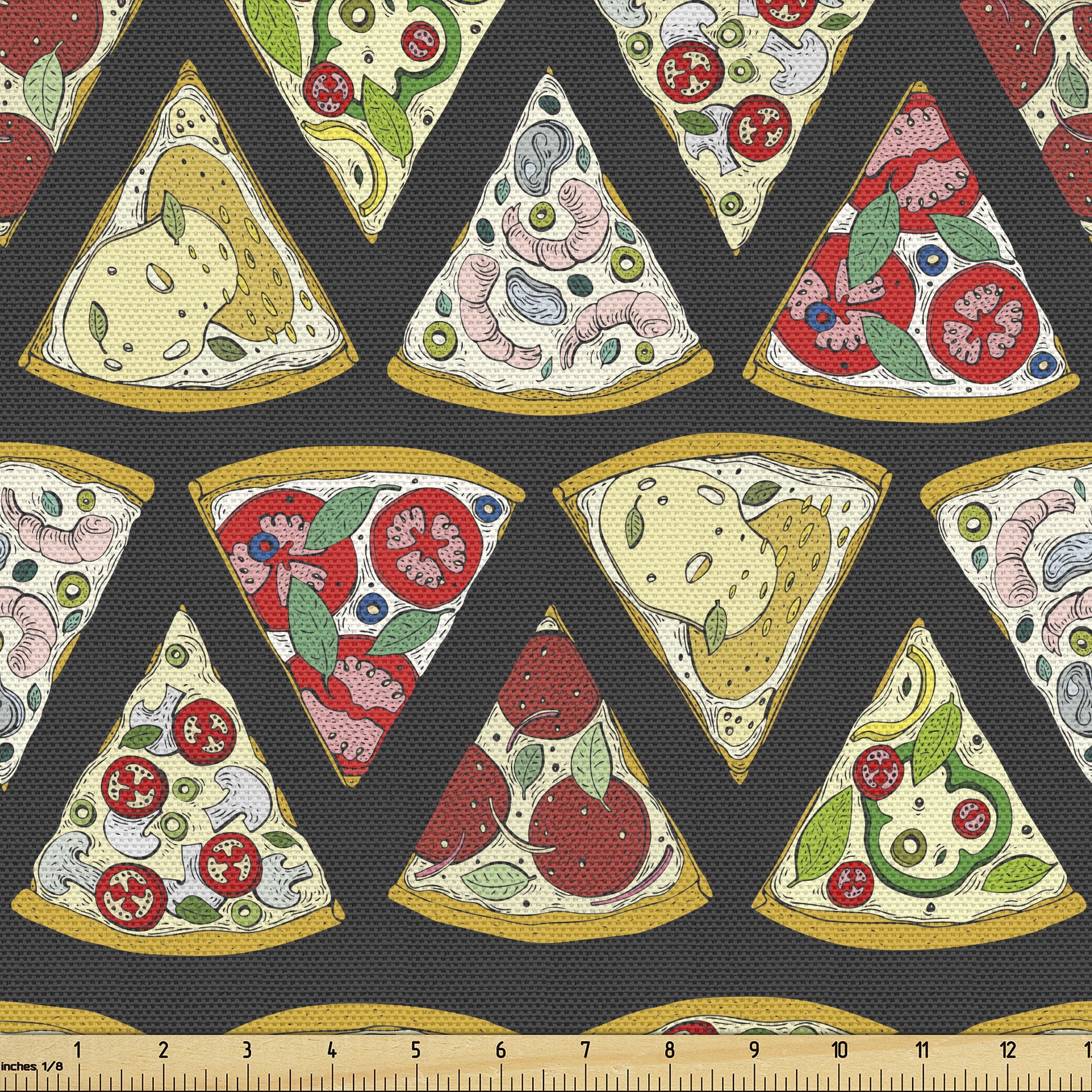 Ambesonne Pizza Fabric by the Yard Upholstery, Italian Kitchen ...