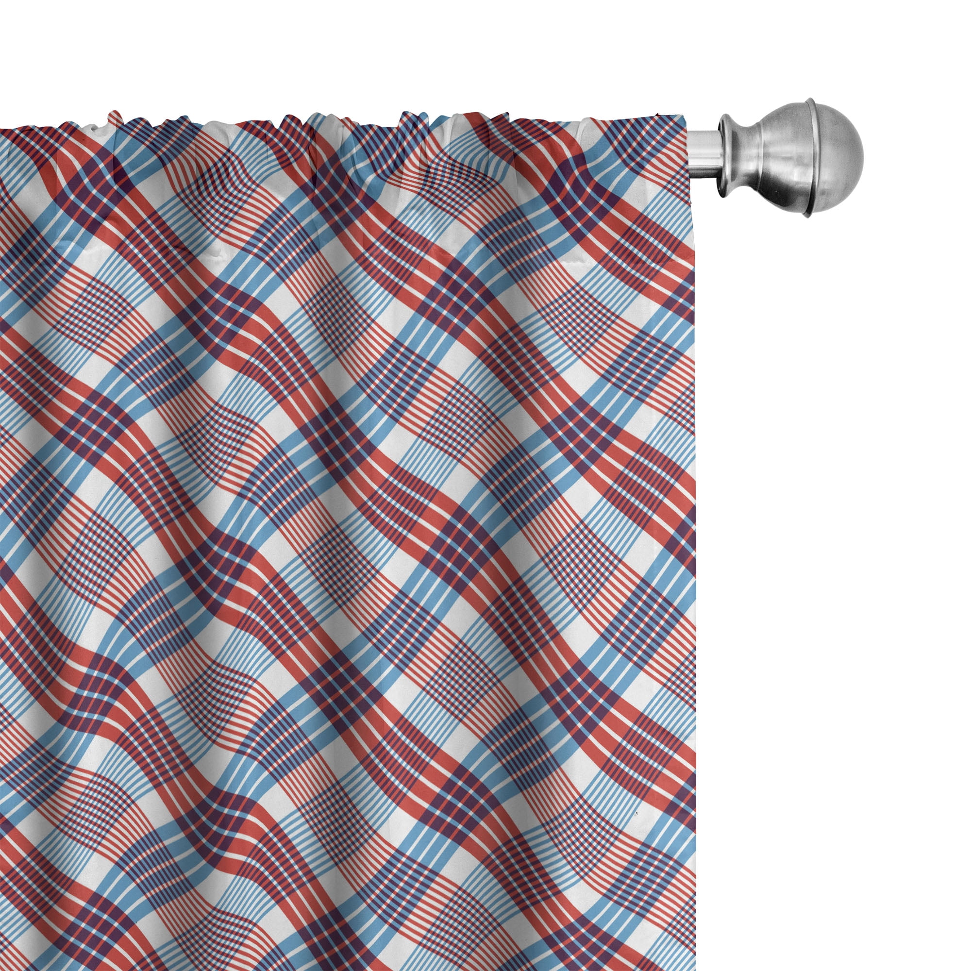 Ambesonne Plaid Curtains, Checkered Diagonal Lines, Pair of 28"x63 ...
