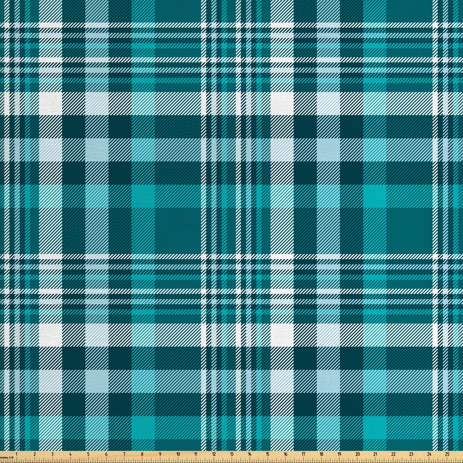 Ambesonne Plaid Fabric by the Yard Upholstery, Classic Crossing Line ...