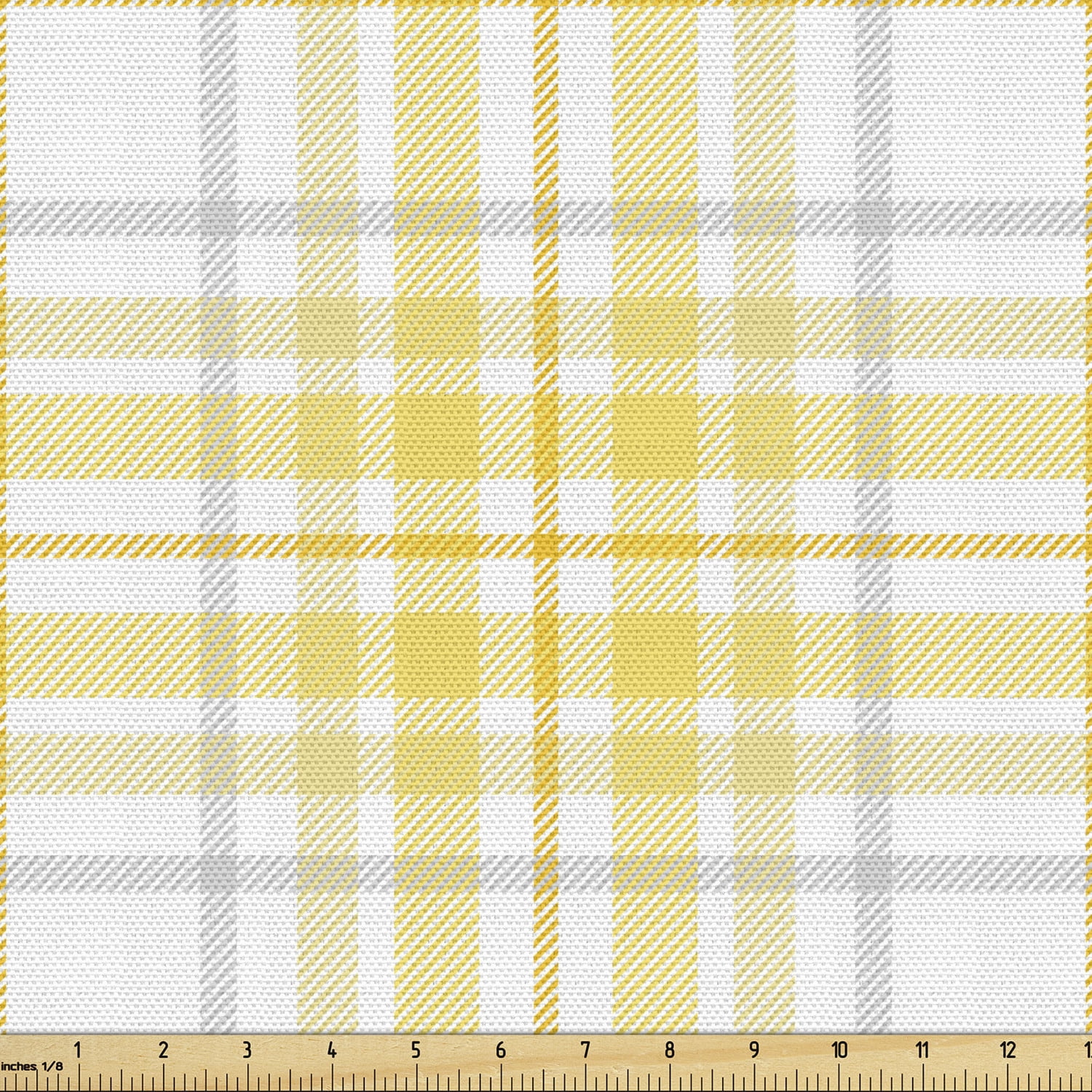 Ambesonne Plaid Fabric by the Yard Upholstery, Classical Pastel Tone ...
