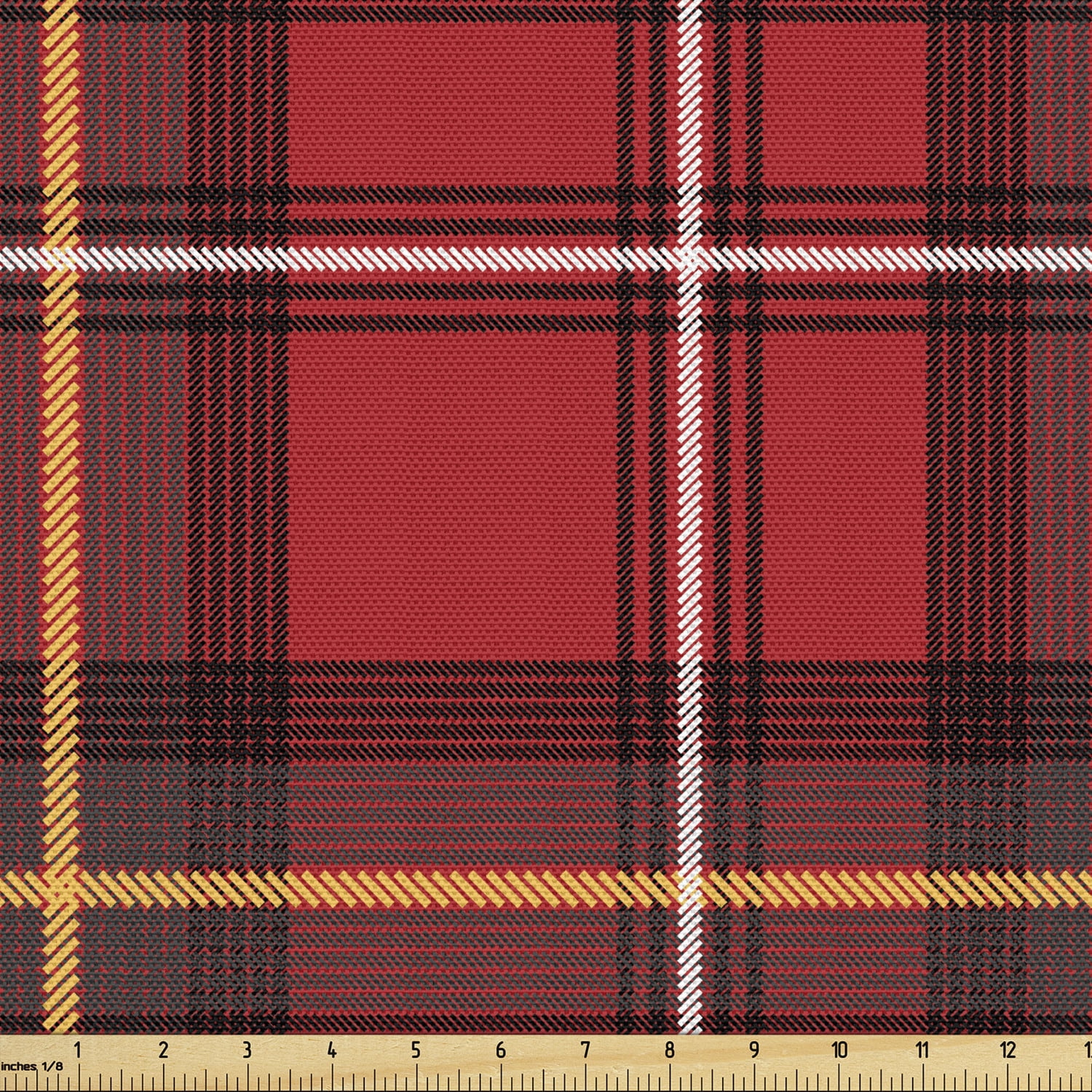 Ambesonne Plaid Fabric by the Yard Upholstery, European Cultural ...