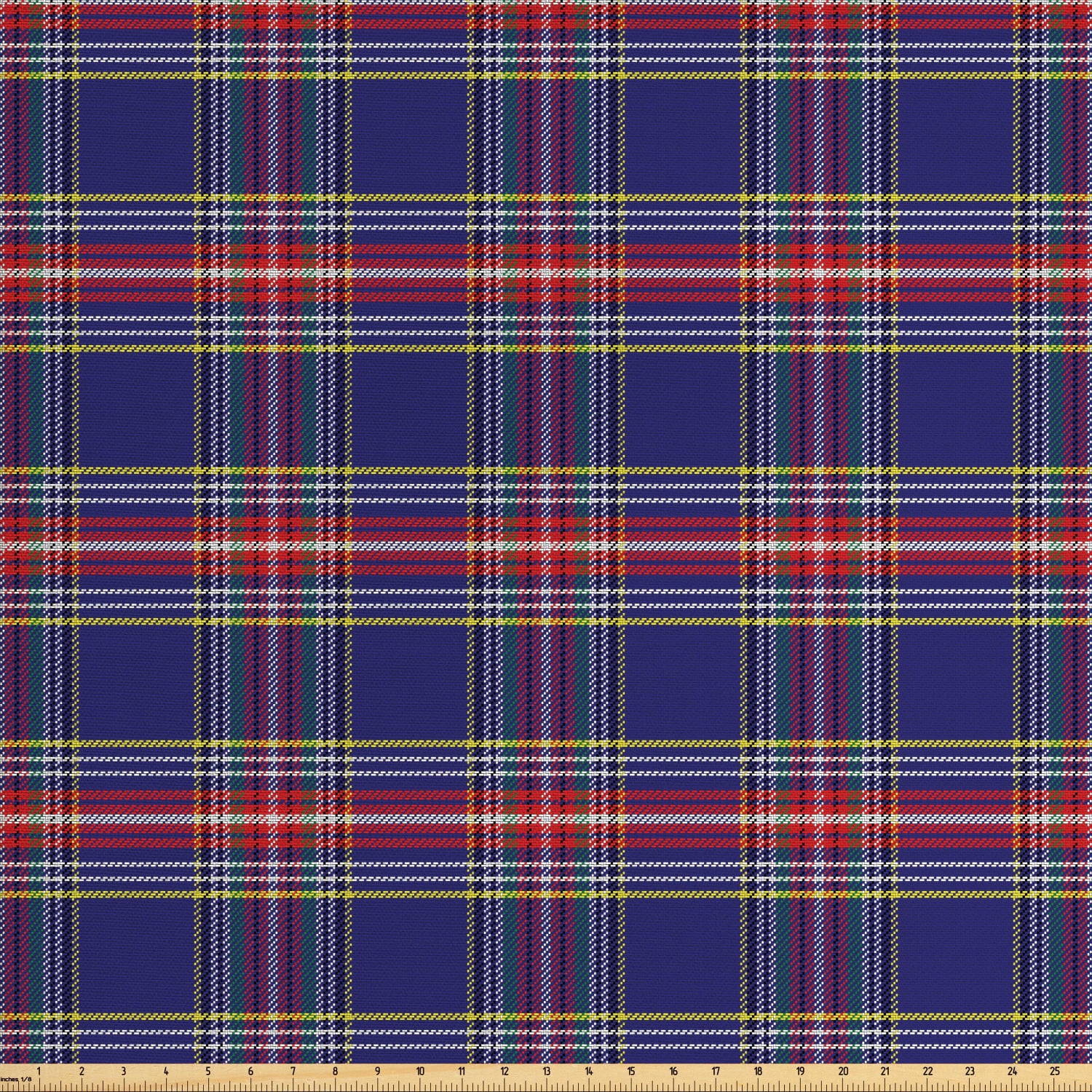 Ambesonne Plaid Fabric by the Yard Upholstery, Scottish Country Style ...