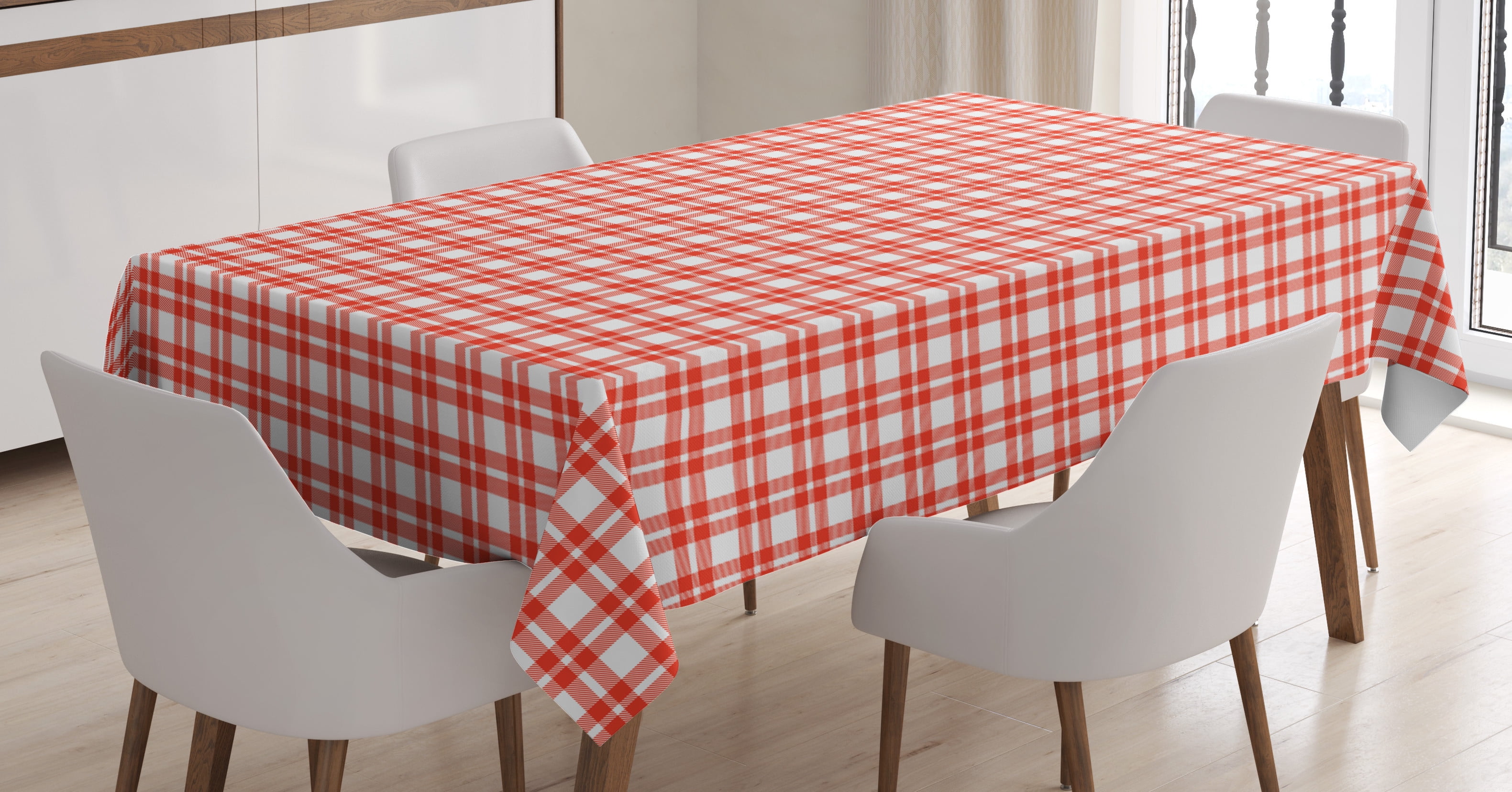 Ambesonne Plaid Tablecloth Rectangular Table Cover, Checkered Country ...
