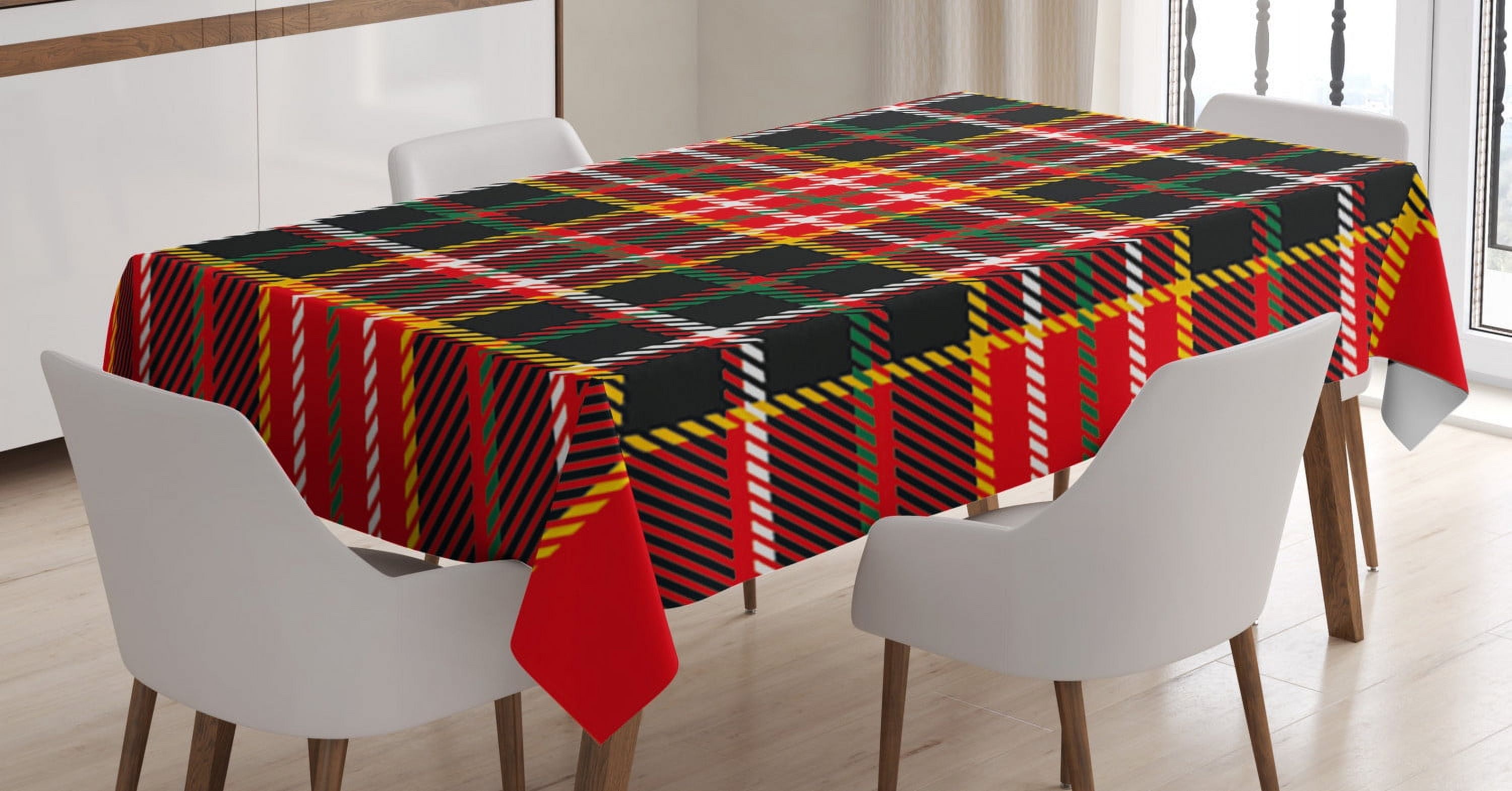 Ambesonne Plaid Tablecloth Rectangular Table Cover, Scottish Tartan ...