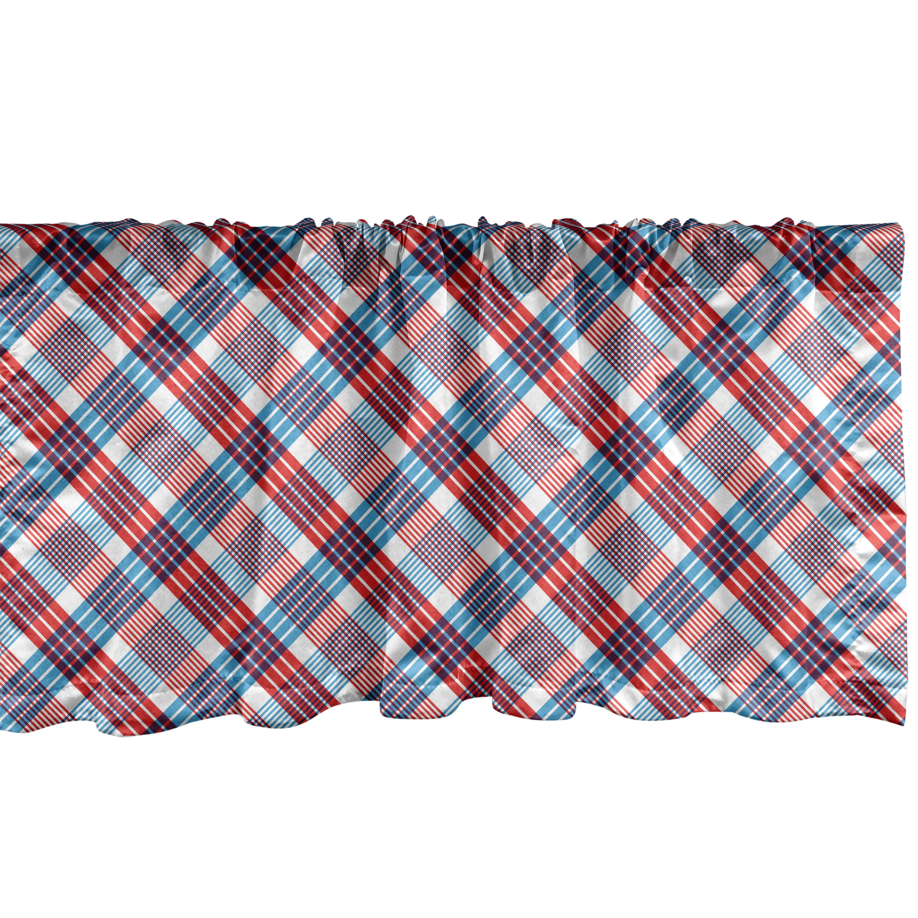Ambesonne Plaid Window Valance, Checkered Diagonal Lines, 54" X 18 ...
