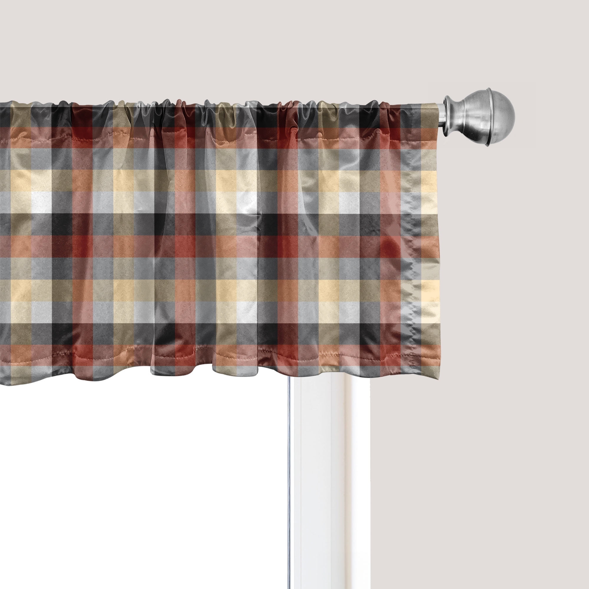 Ambesonne Plaid Window Valance, Colorful Quilt Motif Abstract, 54" X 18 ...