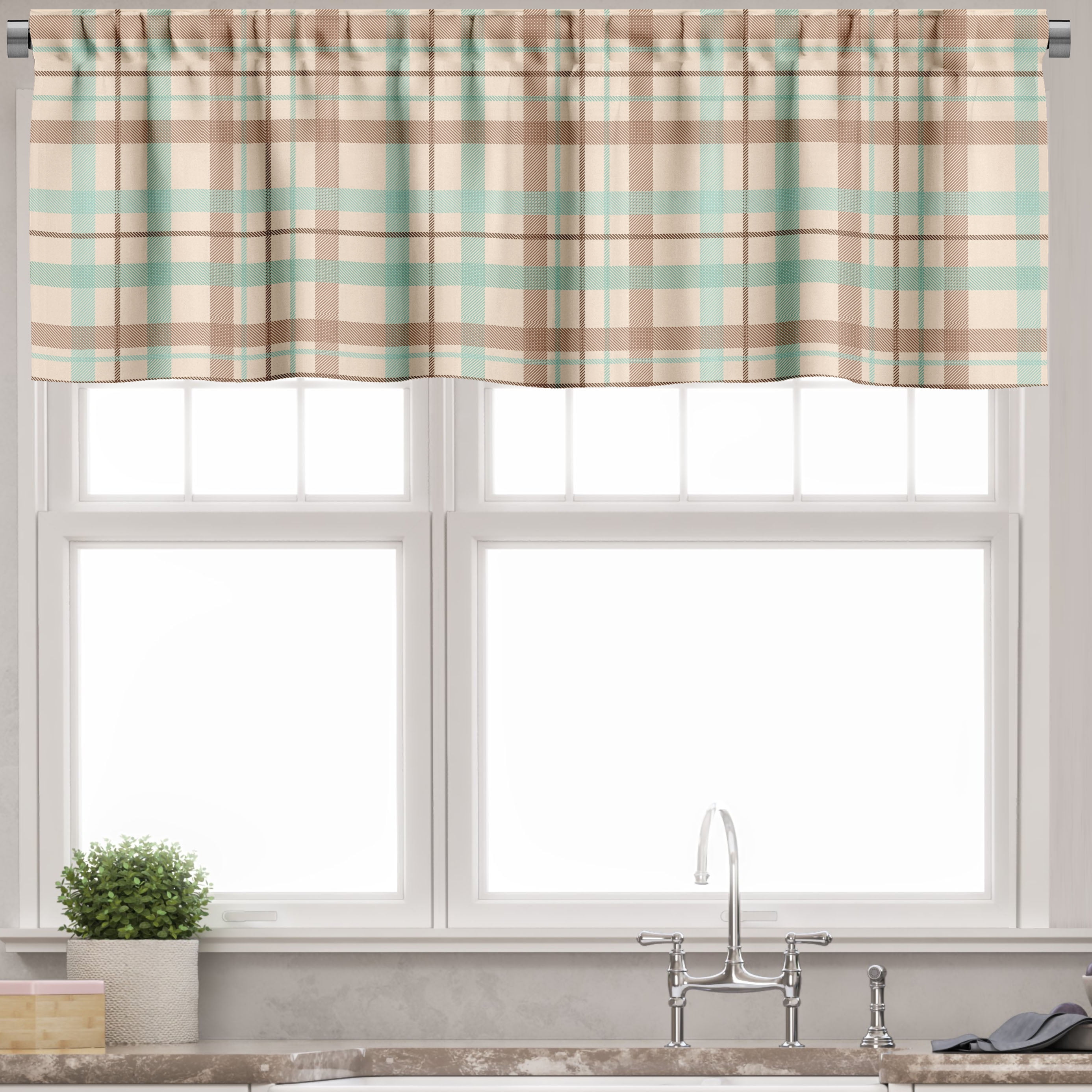 Ambesonne Plaid Window Valance, Scottish Country Tartan, 54" X 12 ...