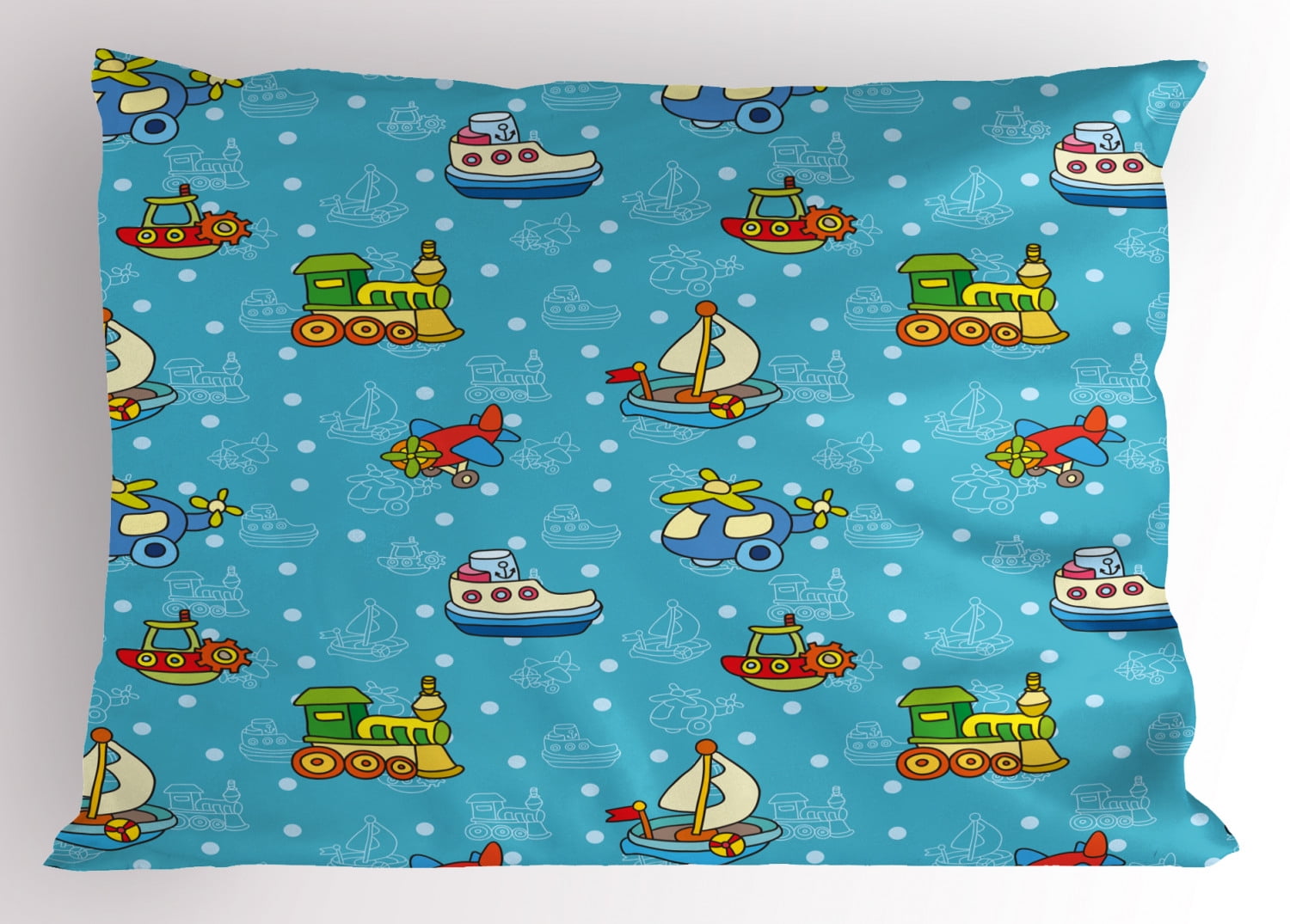 Ambesonne Plane Pillow Sham, Cartoon Style, 36" X 20", Multicolor ...