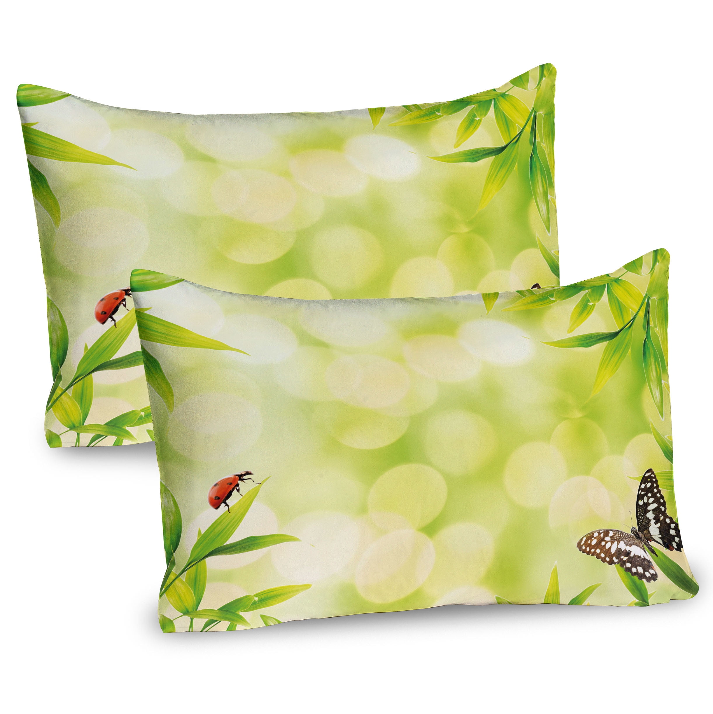Ambesonne Plant Pillow Sham 2 Pack, Animals on Bokeh Circles View, 26 ...