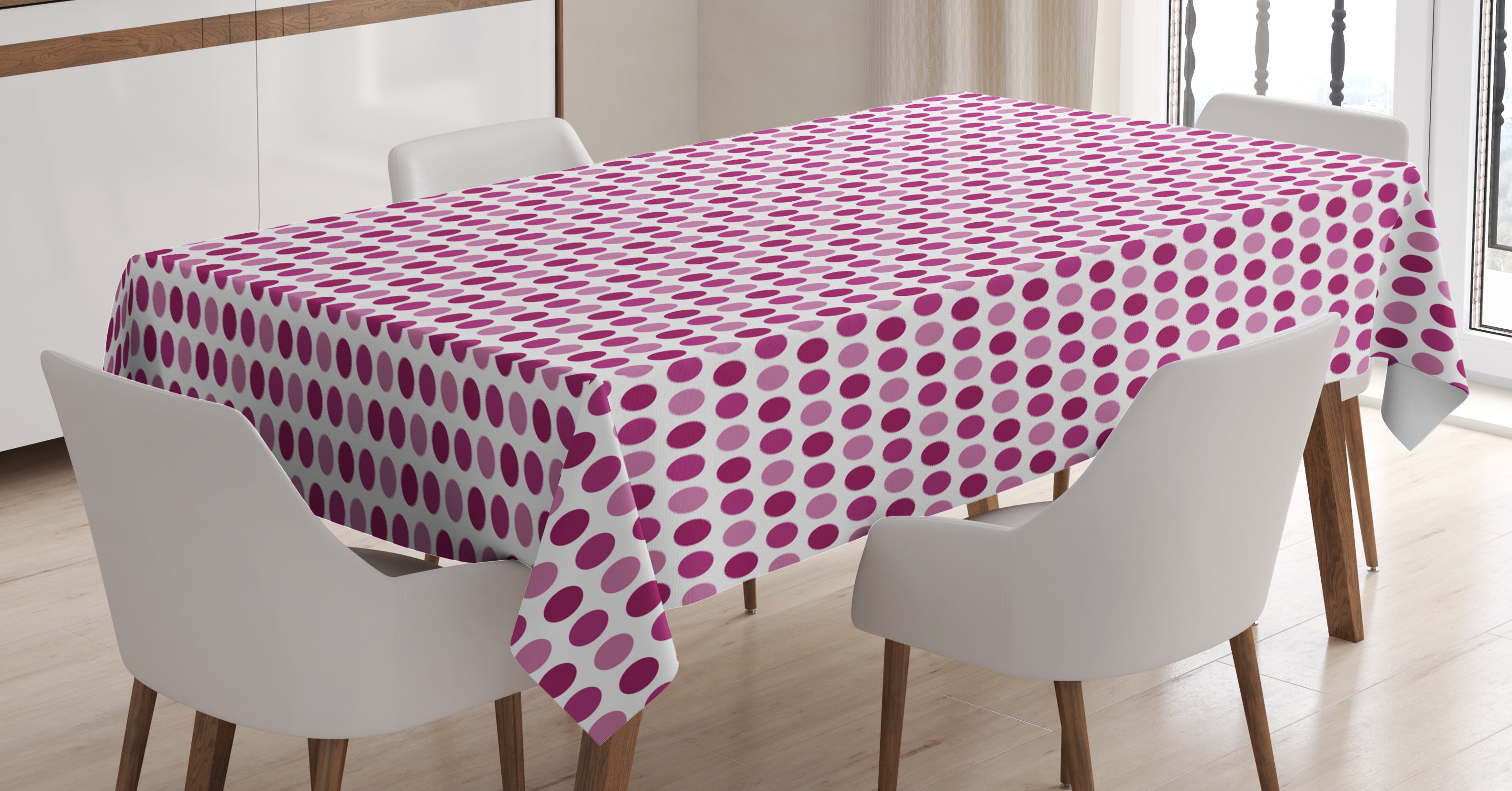 Ambesonne Polka Dot Tablecloth Rectangular Table Cover, Retro Style ...