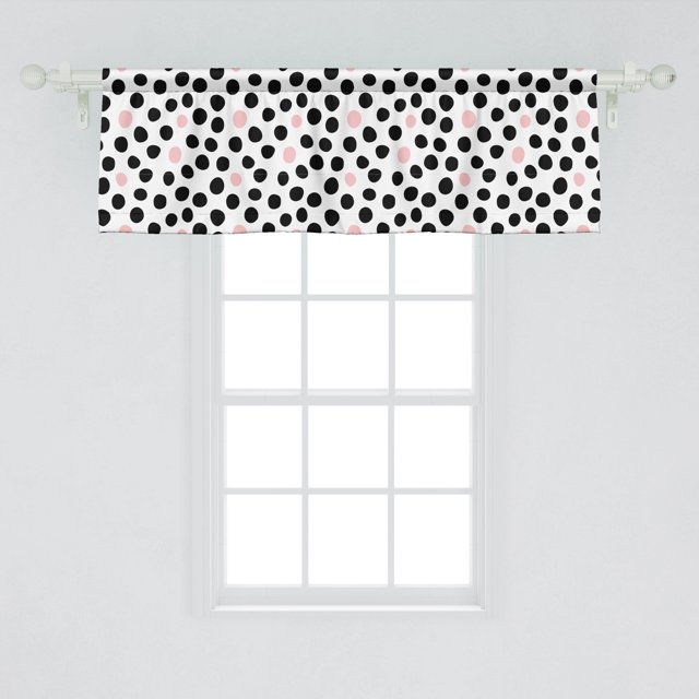 Ambesonne Polka Dots Window Valance Circular Eggs Like Spots 54 X 18