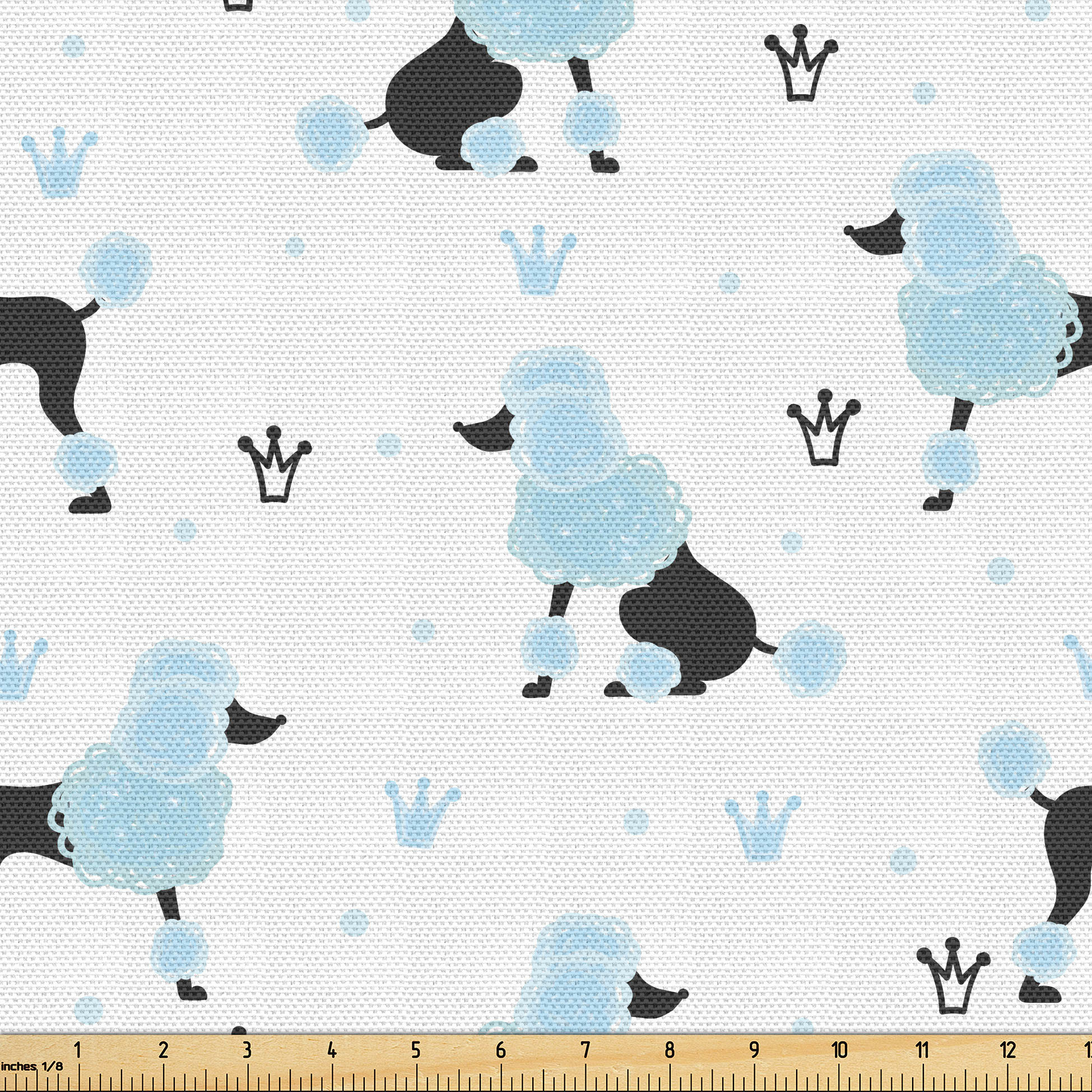 Ambesonne Poodle Fabric by the Yard Upholstery, Crowns Hand Drawn ...