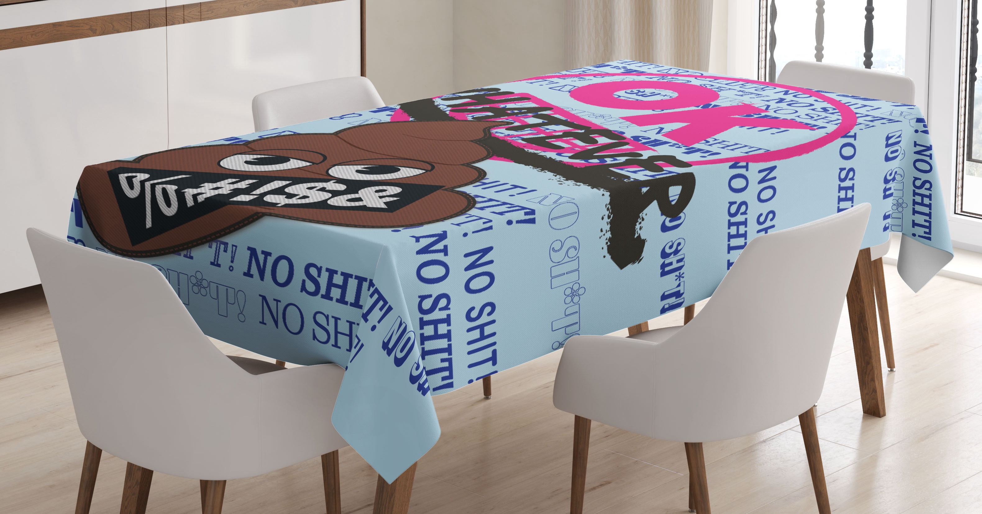 Ambesonne Poop Emoji Tablecloth Rectangular Table Cover, Angry Pile of ...