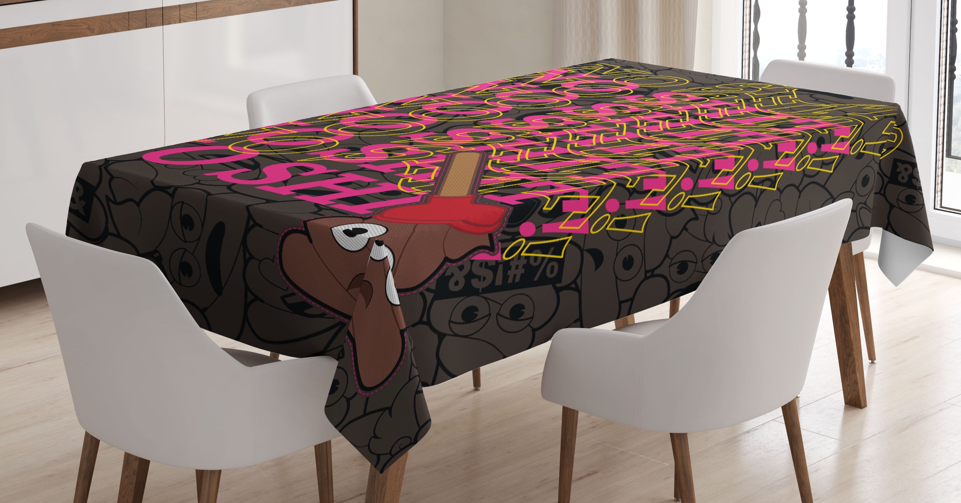 Ambesonne Poop Emoji Tablecloth Rectangular Table Cover, Fun Feels ...